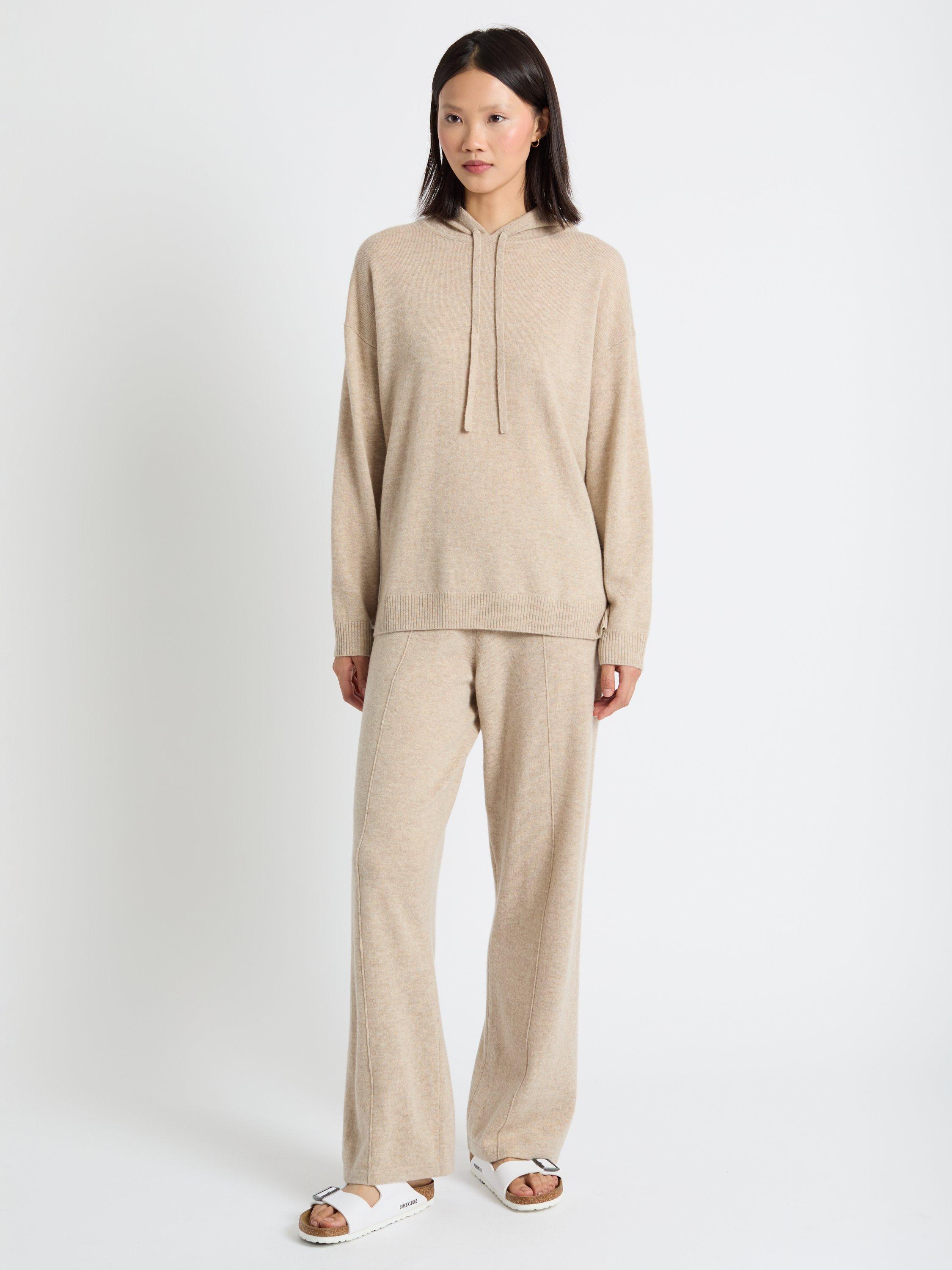 Chinti & Parker Wool Rich Basics Relaxed Hoodie, Soft Oat