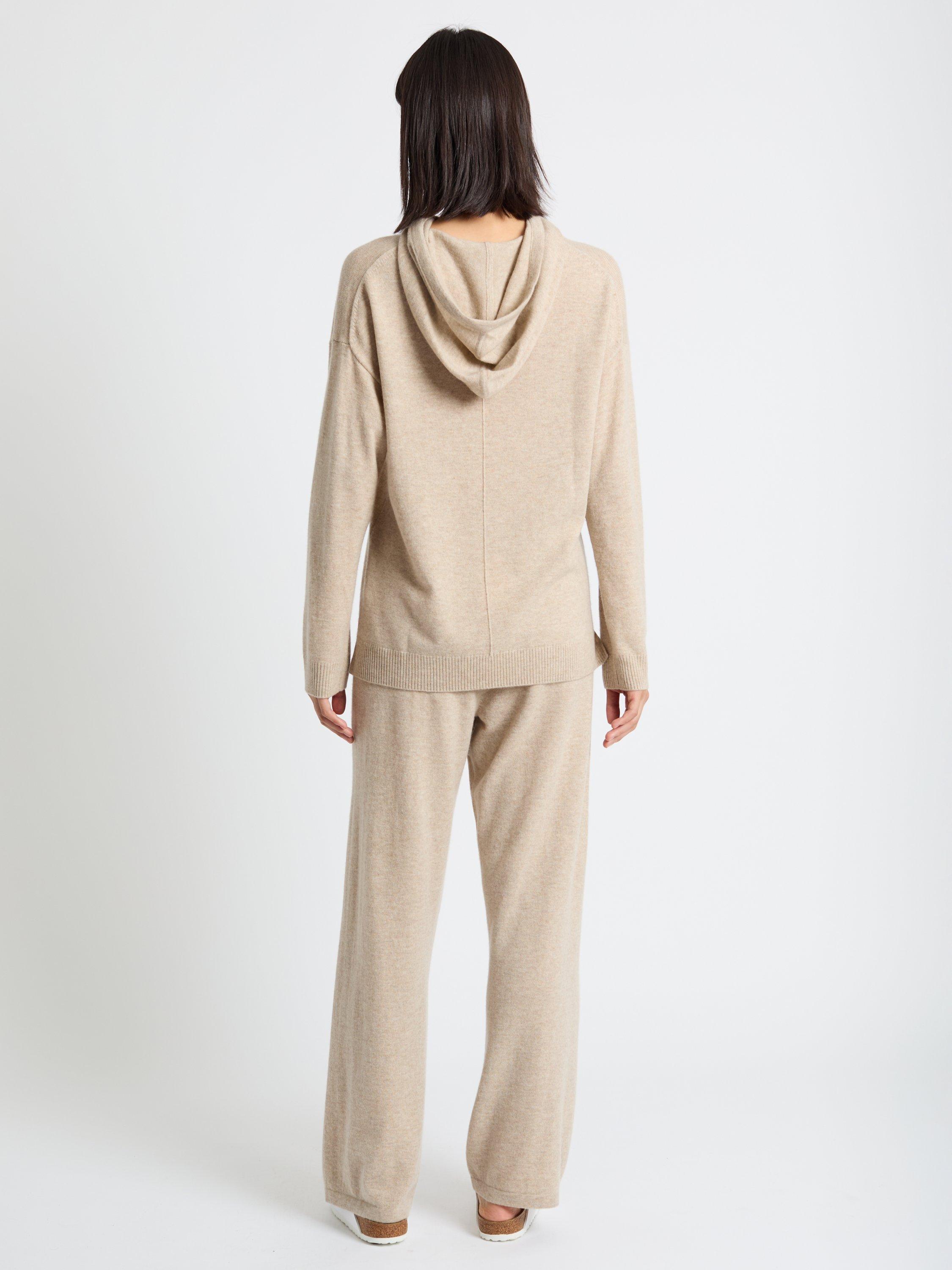 Chinti & Parker Wool Rich Basics Relaxed Hoodie, Soft Oat