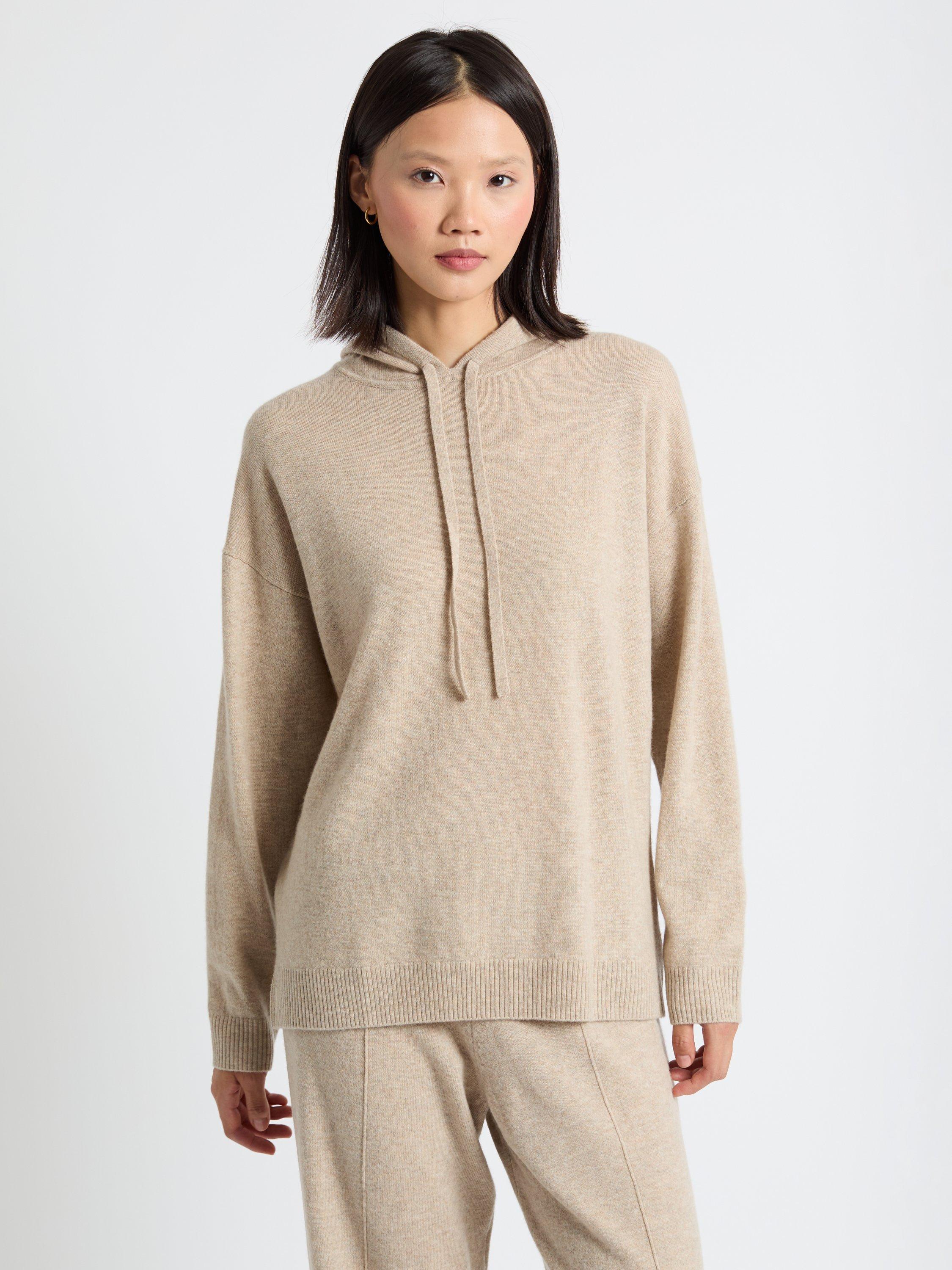 Chinti & Parker Wool Rich Basics Relaxed Hoodie, Soft Oat