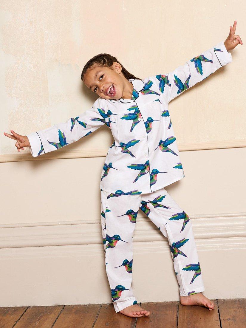 Their Nibs Kids' Cotton Long Sleeved Printed Pyjama Set, White