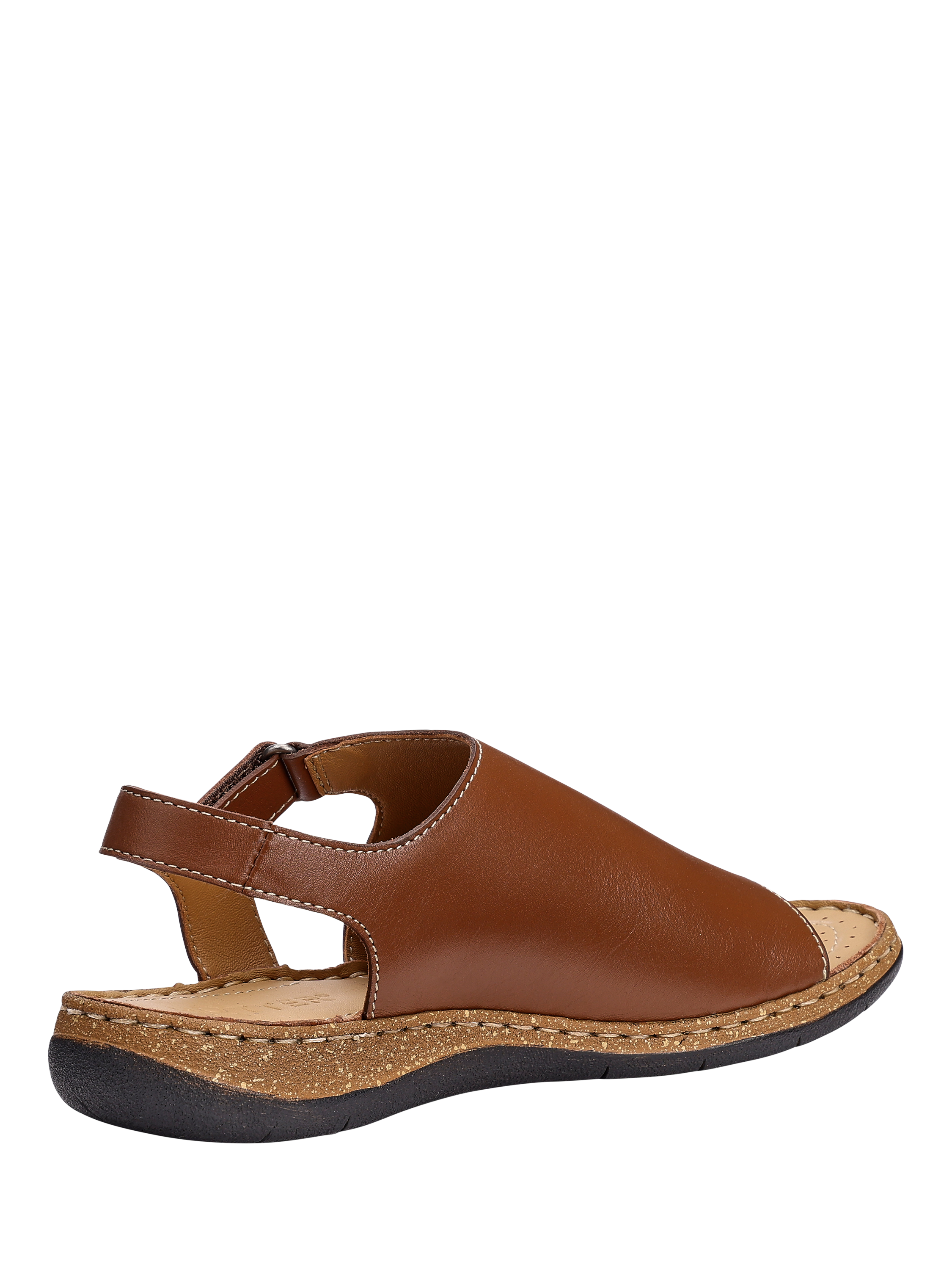Hotter Mena Wide Fit Leather Cork Effect Mule Sandals, Rich Tan