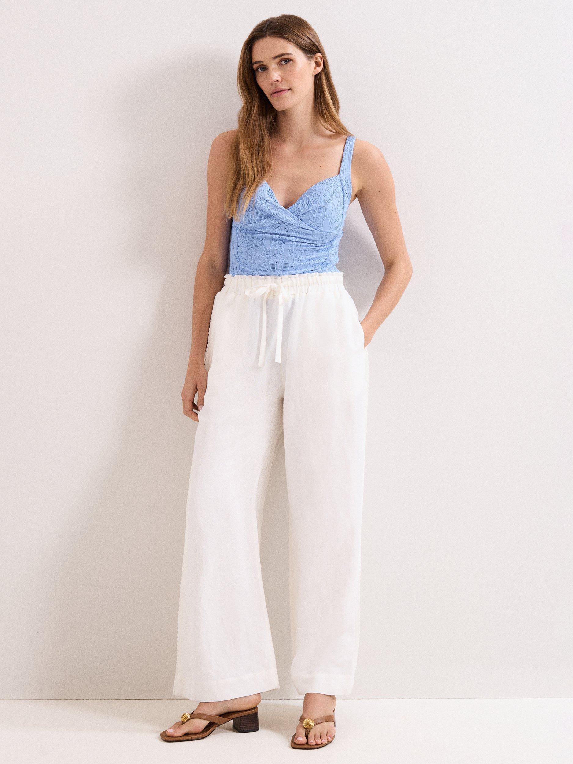 Phase Eight Floral Textured Tankini Top, Pale Blue