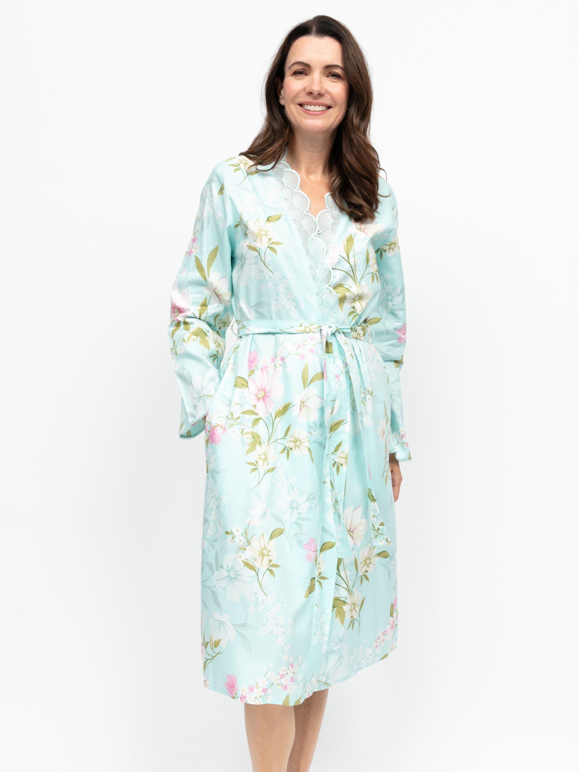 Nora Rose by Cyberjammies Juliette Floral Dressing Gown, Mint