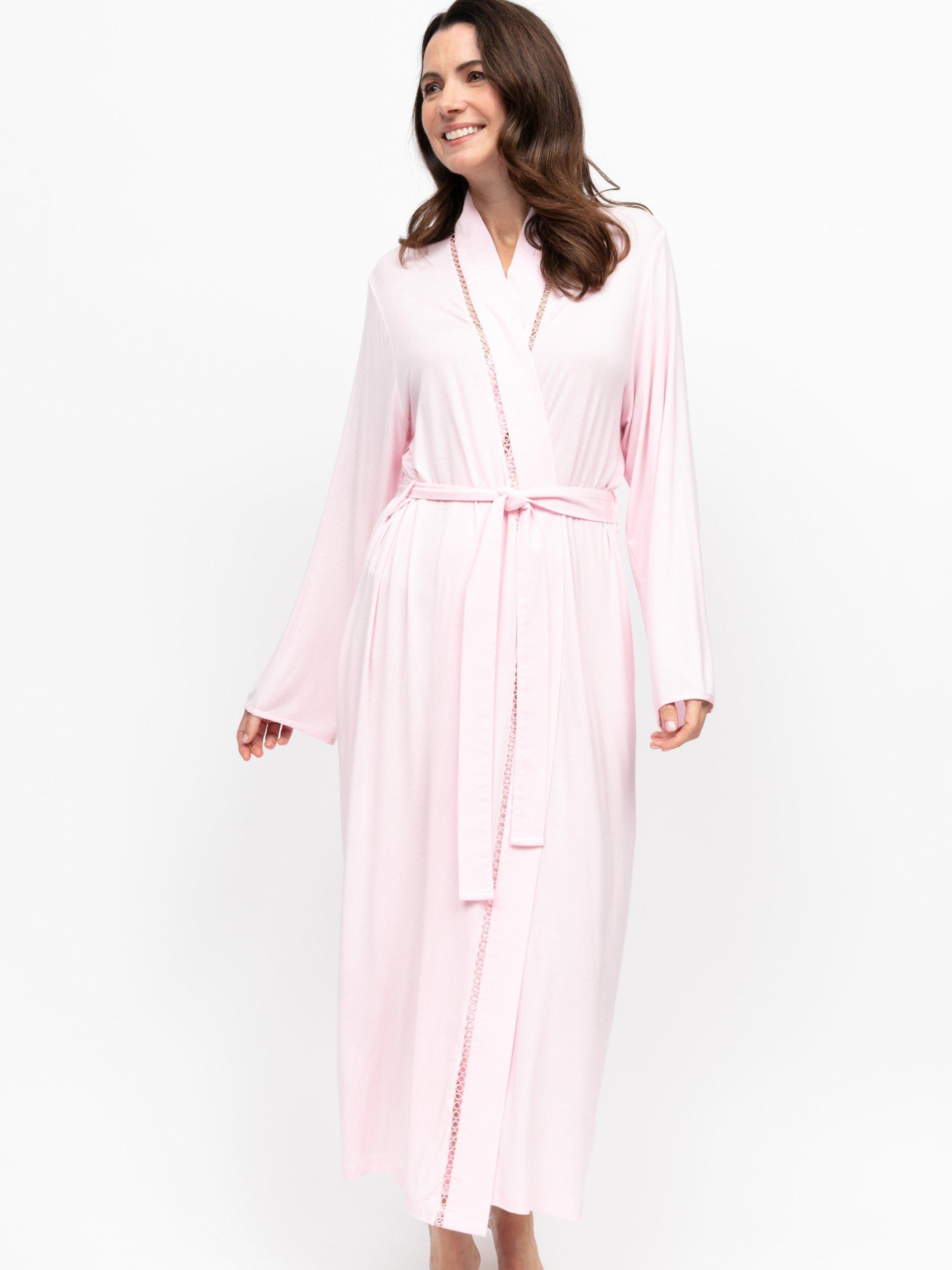 Nora Rose by Cyberjammies Samantha Lace Detail Dressing Gown, Pink