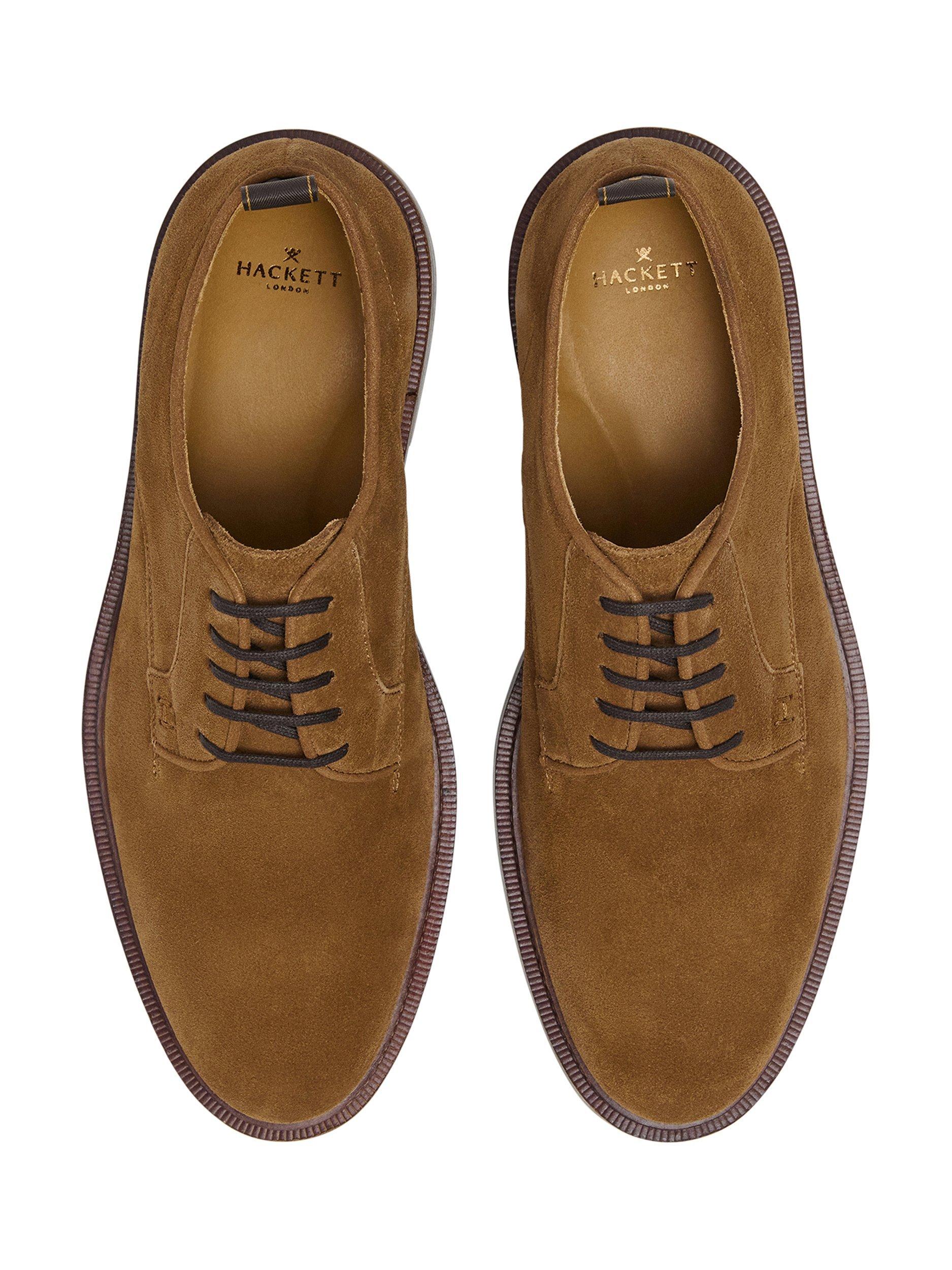 Hackett London Egmont Suede Formal Derby Shoes, Nut Brown