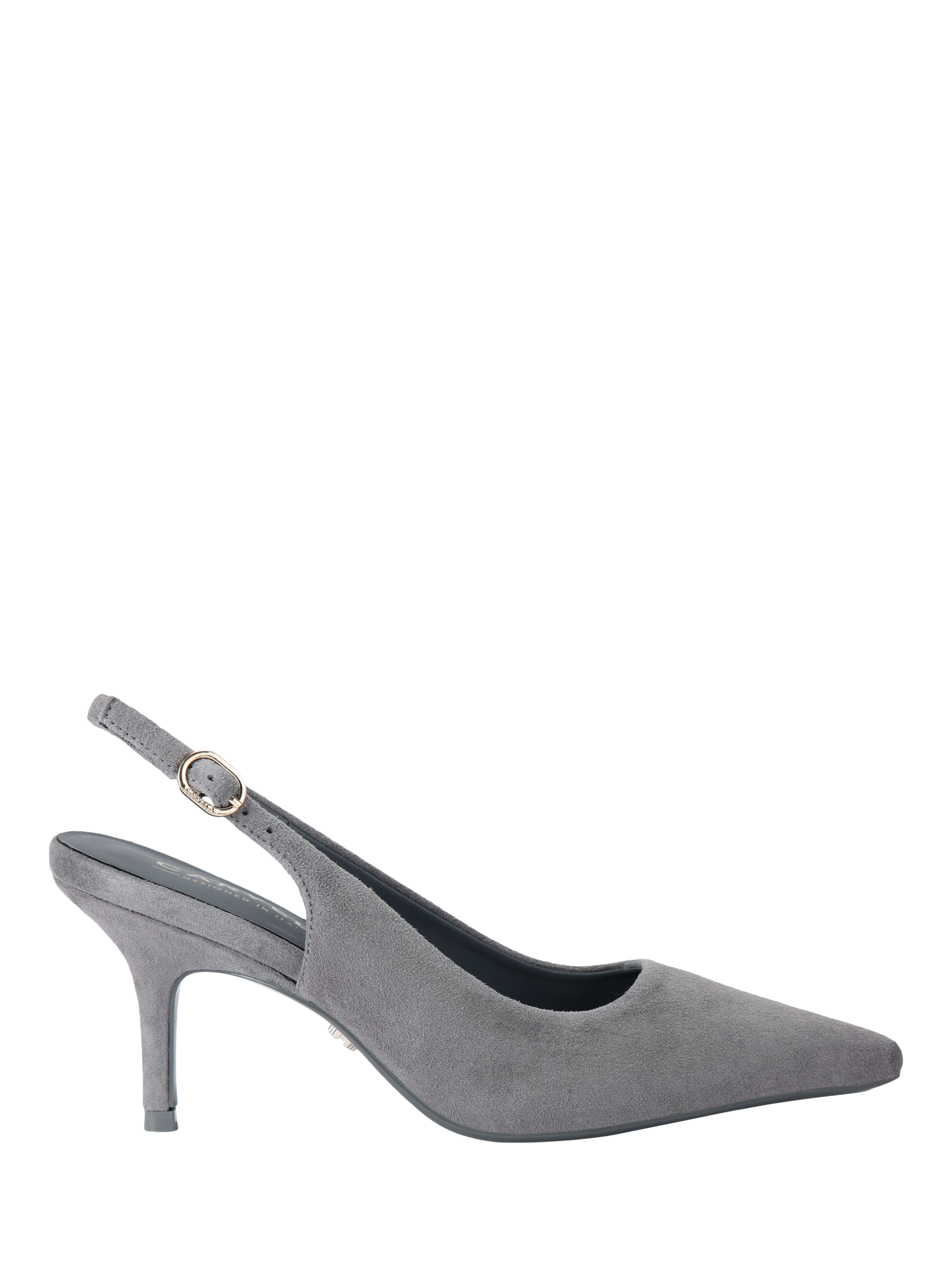 Carvela Spirited Suede Slingback Court Shoes, Grey Mid