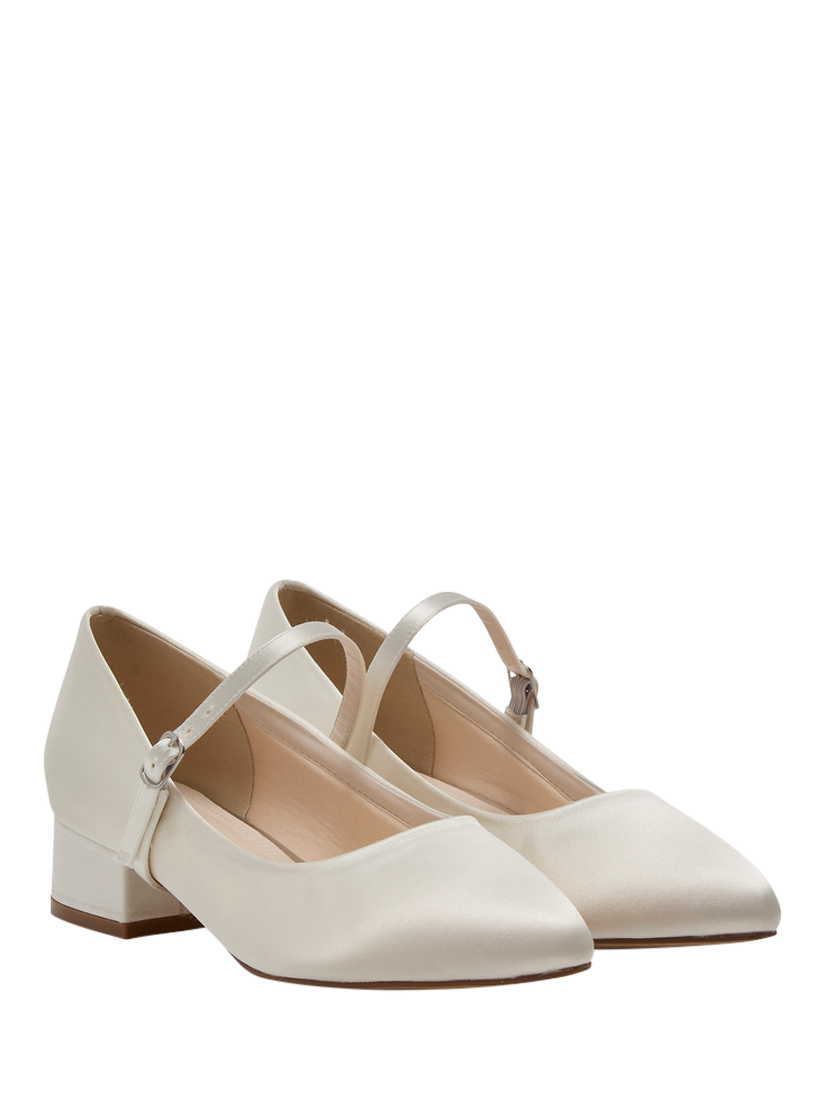 Rainbow Club Ruby Wide Fit Wedding Court Shoes, Ivory