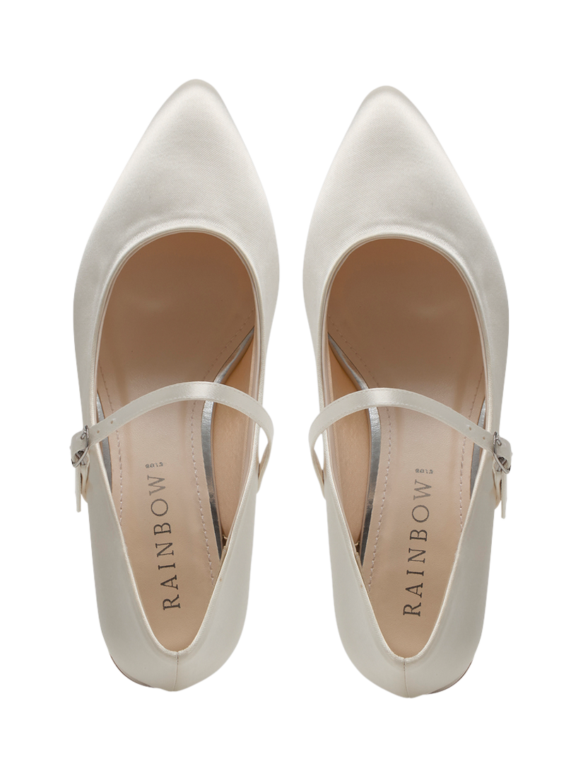 Rainbow Club Ruby Wide Fit Wedding Court Shoes, Ivory