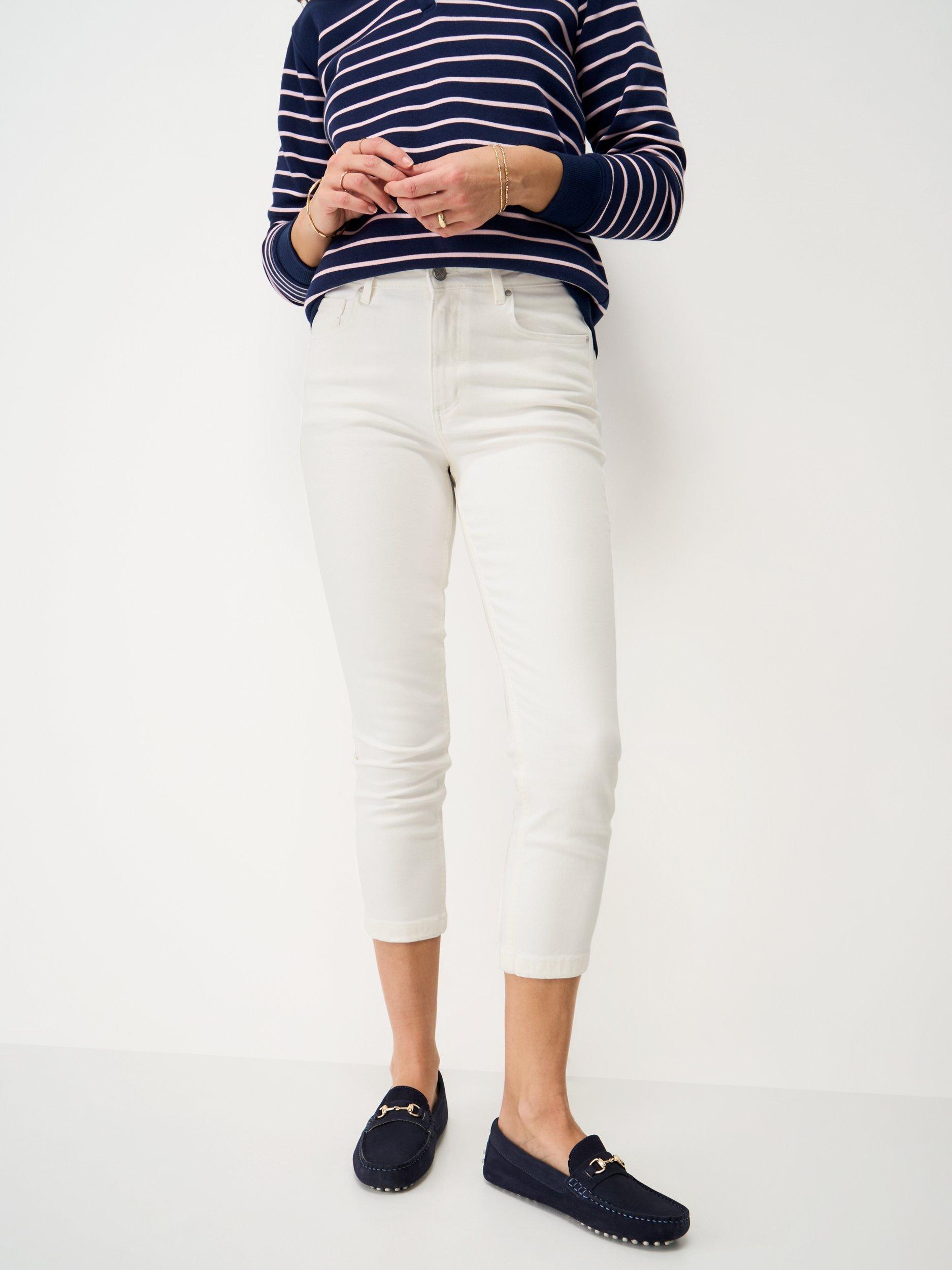 Crew Clothing Slim Fit Cropped Jeans, White