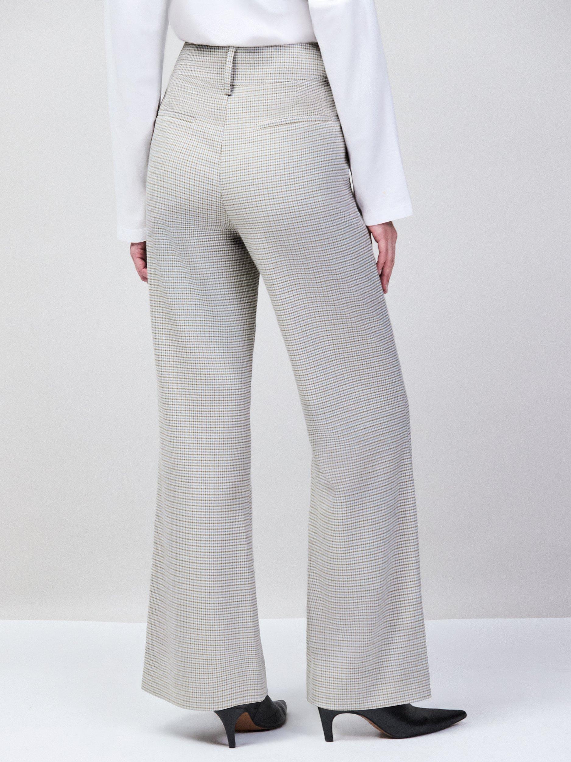 Ro&Zo Petite Namuna Dogtooth Trousers, Natural