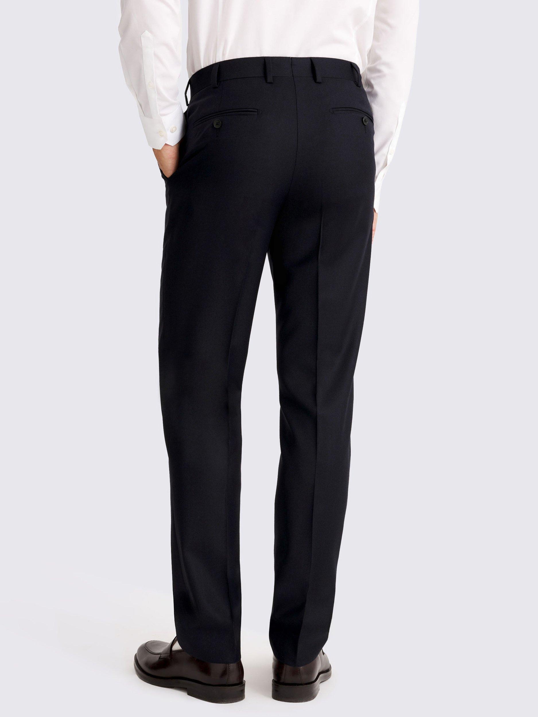 Moss Tailored Fit Wool Puppytooth Suit Trousers, Navy