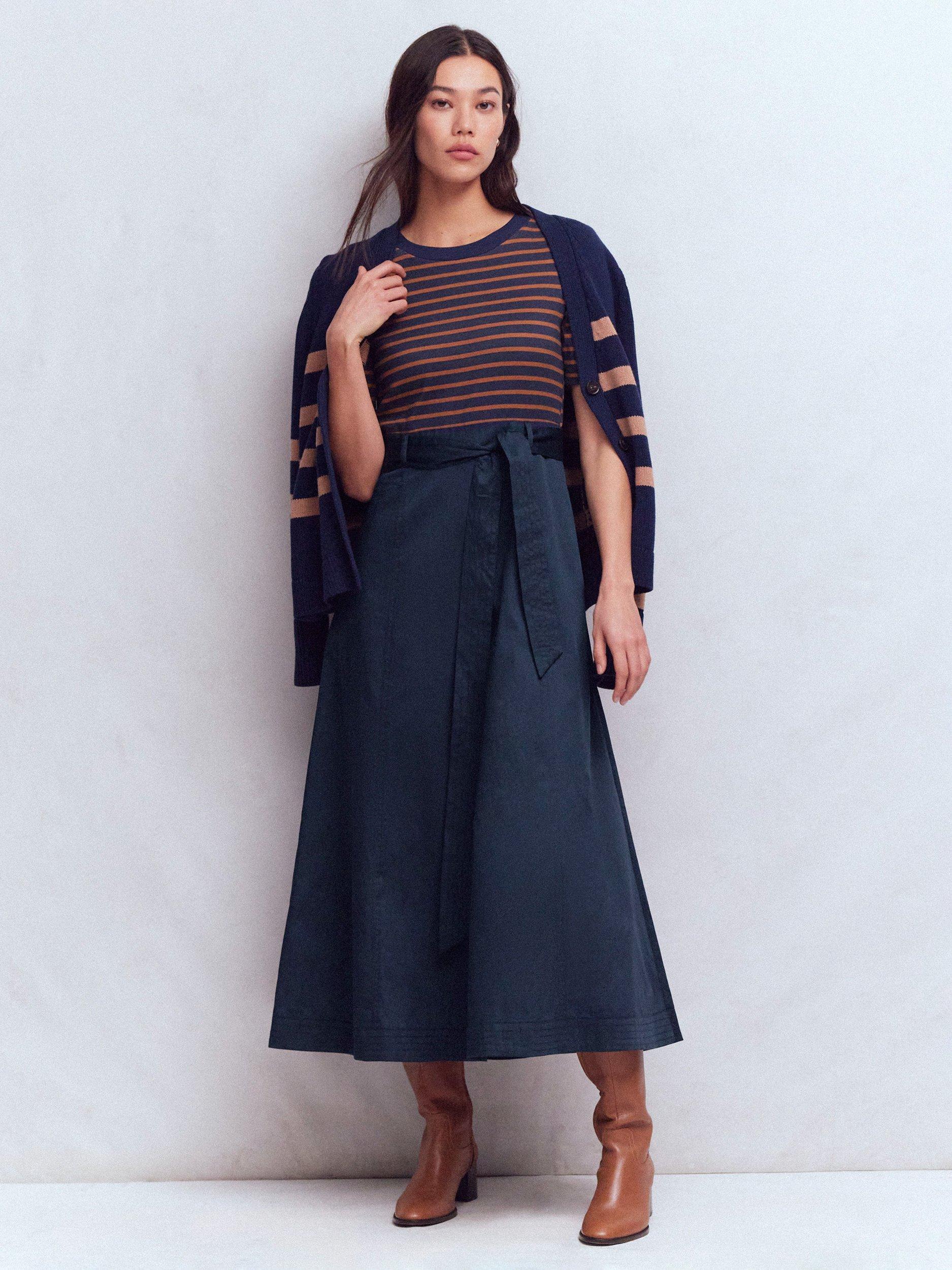 Boden Crew Neck 2-in-1 Dress, Navy/Multi