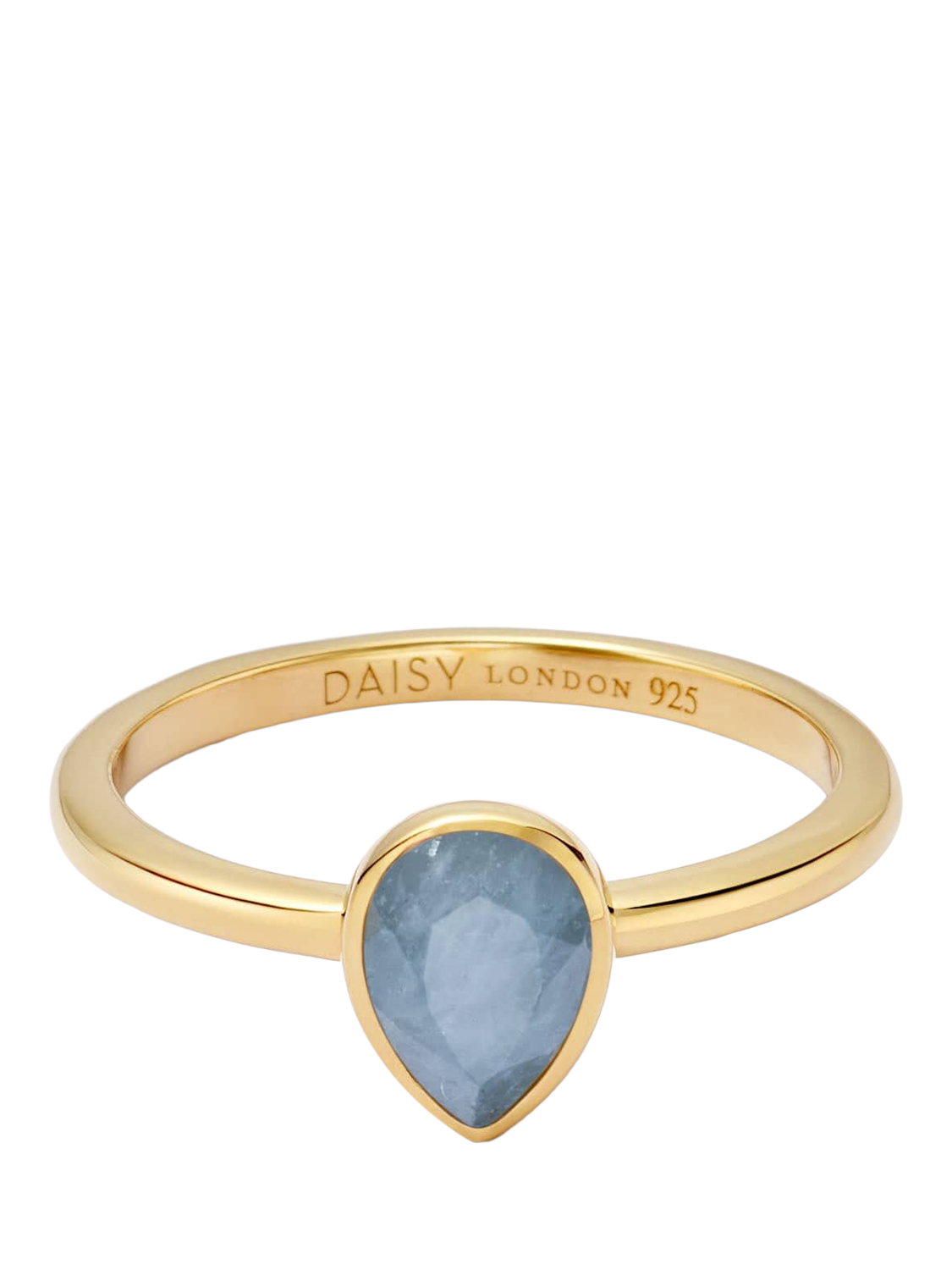 Daisy London Aquamarine Birthstone Ring, Yellow Gold