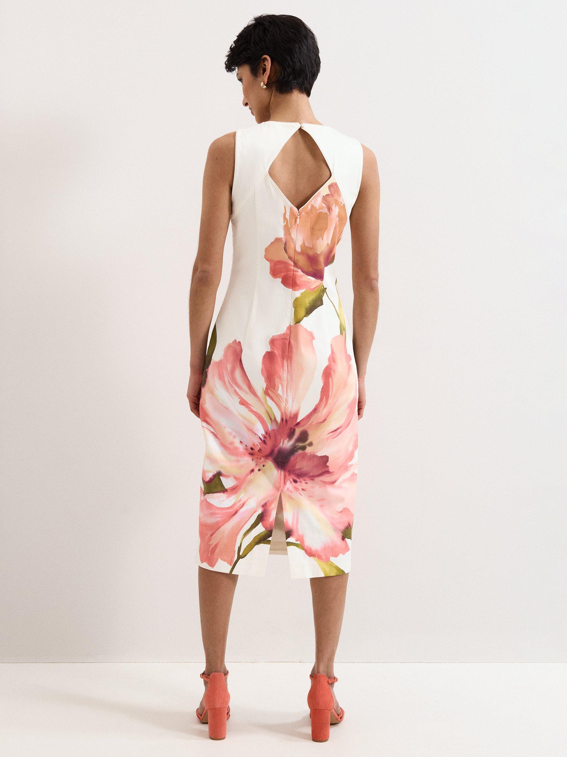 Phase Eight Nadina Floral Shift Dress, Cream/Multi, 8
