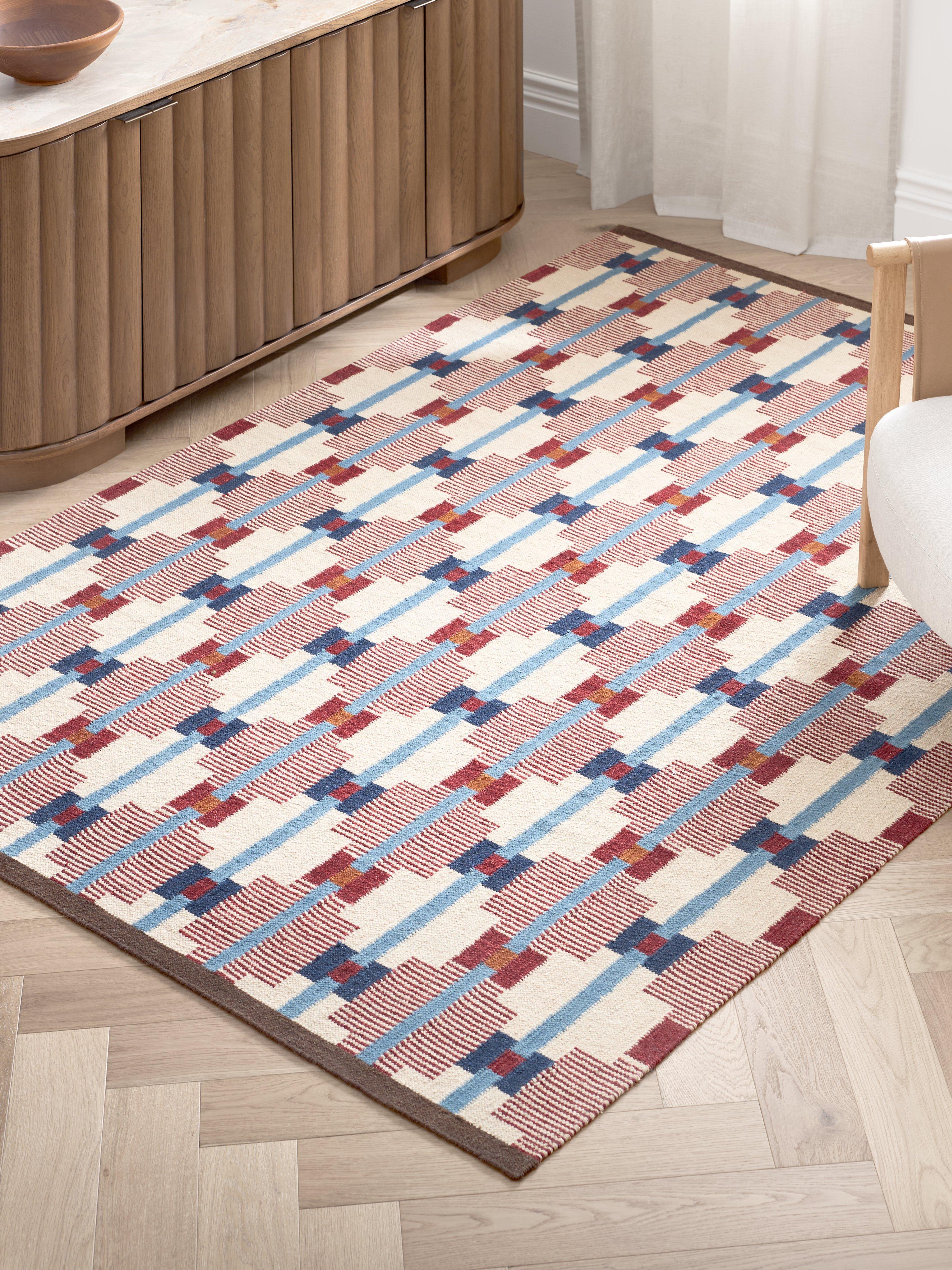 John Lewis Calado Geometric Wool Rich Rug, Burnt Umber