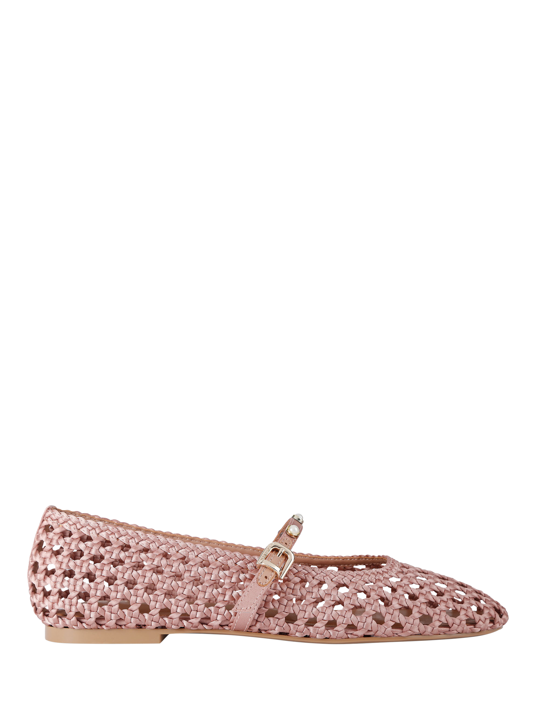 KG Kurt Geiger Rhoda Woven Mary Jane Ballerina Pumps, Pink Mid