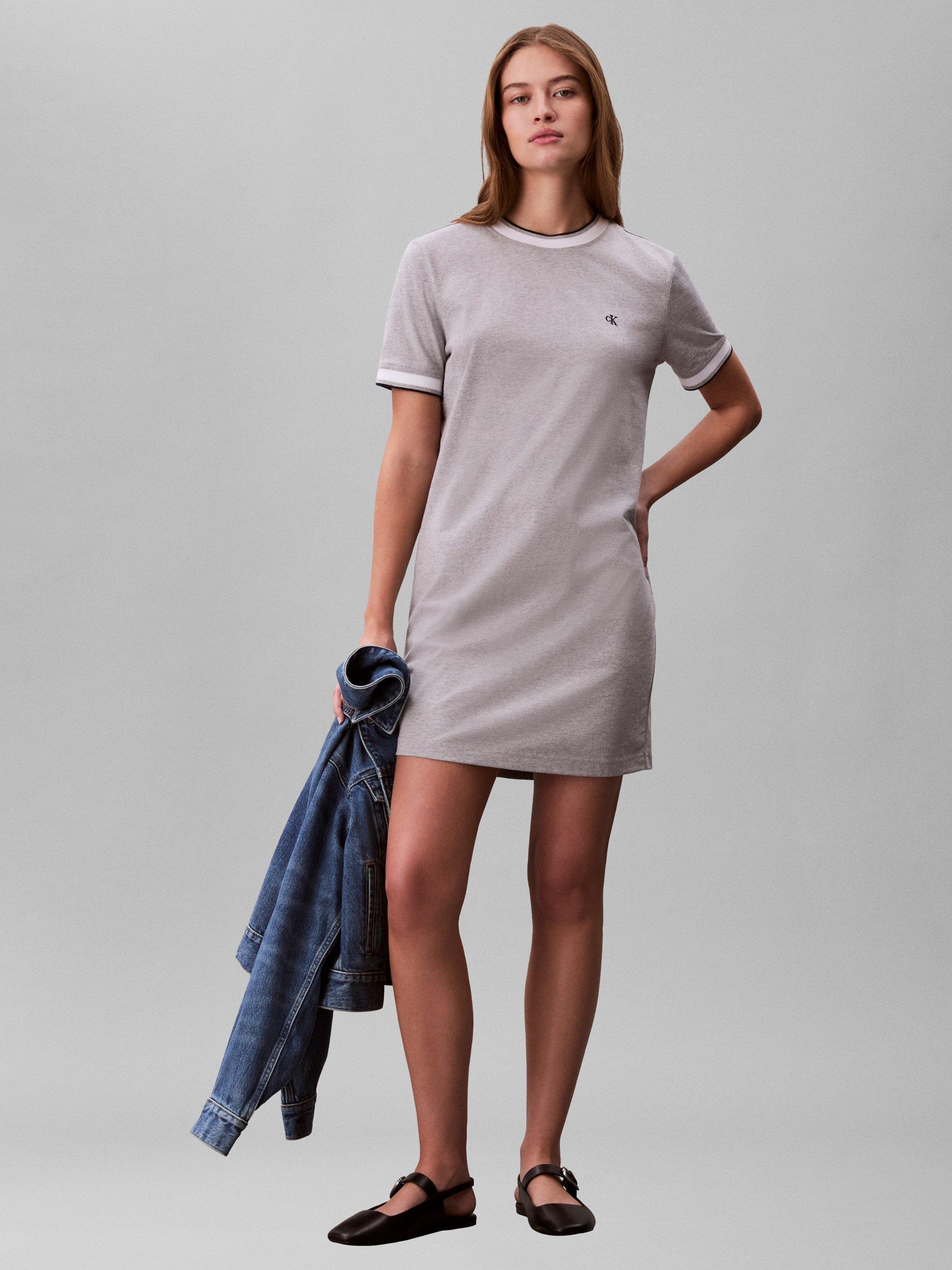 Calvin Klein Monogram Logo T-Shirt Dress, Heroic Grey Heather