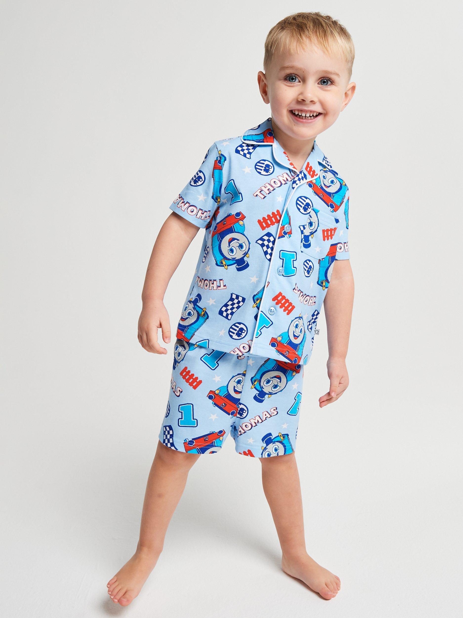 Brand Threads Kids' Thomas The Tank Engine Short Pyjama Set, Blue