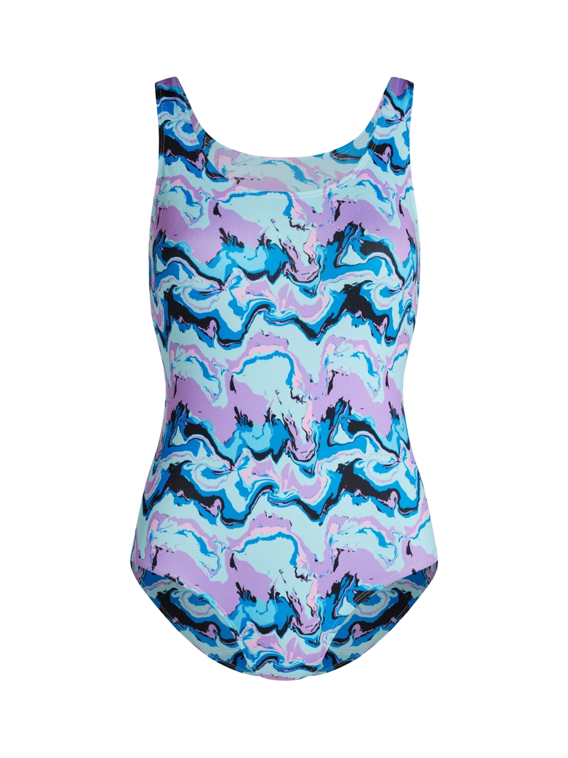 Modibodi Teen Performance Racerback Swimsuit, Marble Blue