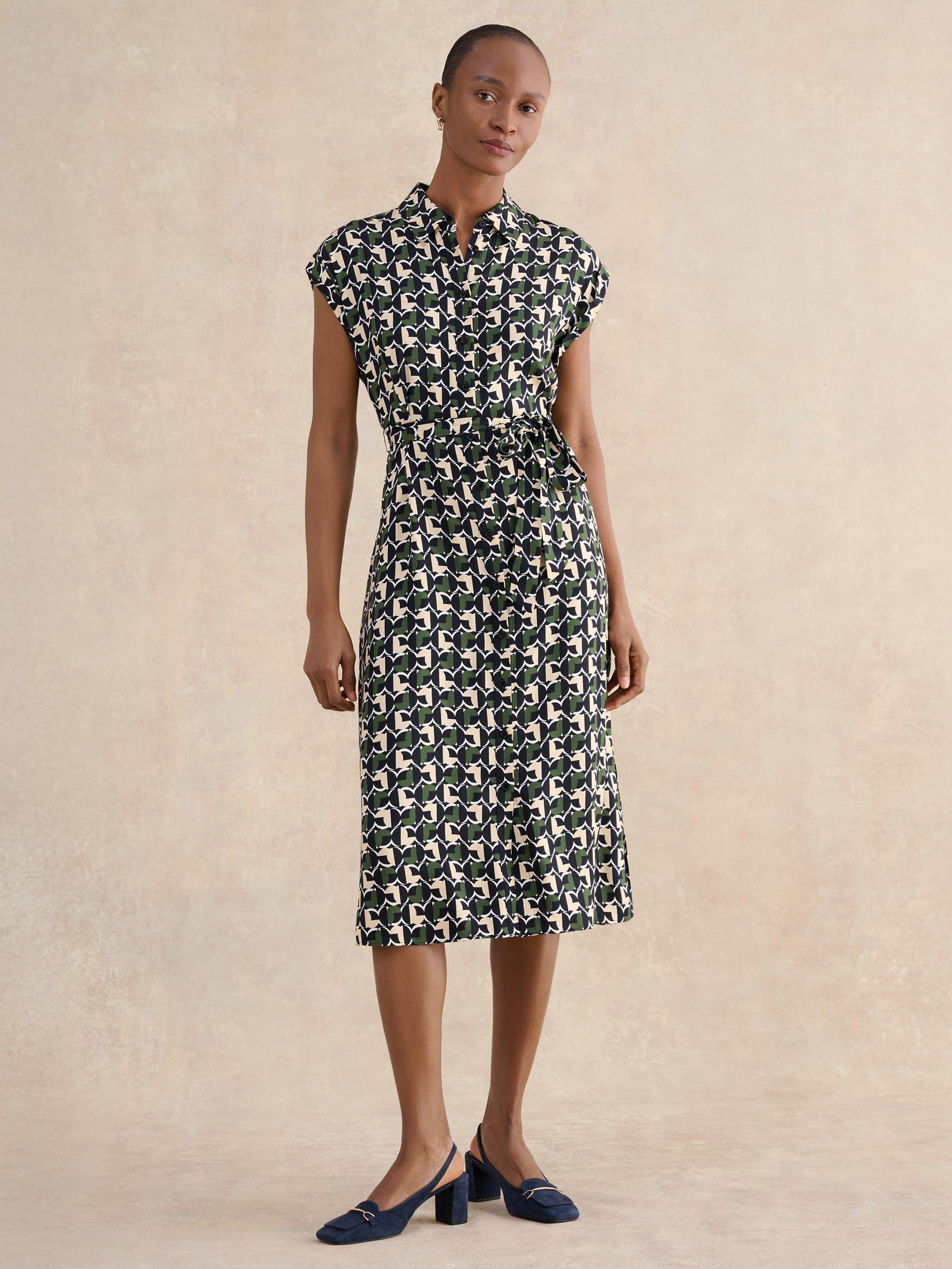 Hobbs Kalinda Geometric Shirt Dress, Multi