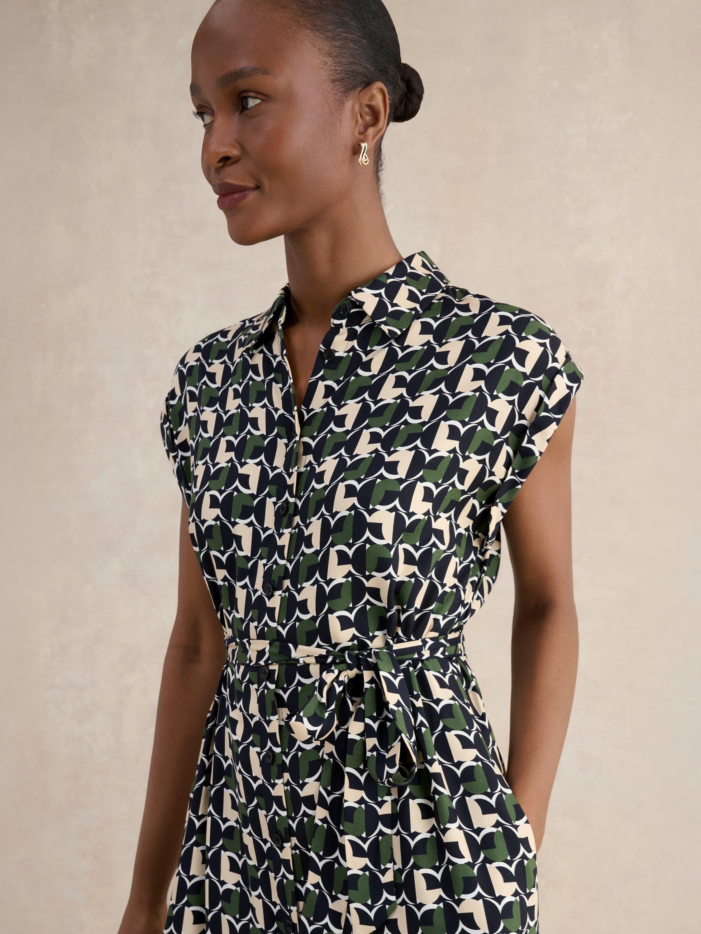 Hobbs Kalinda Geometric Shirt Dress, Multi