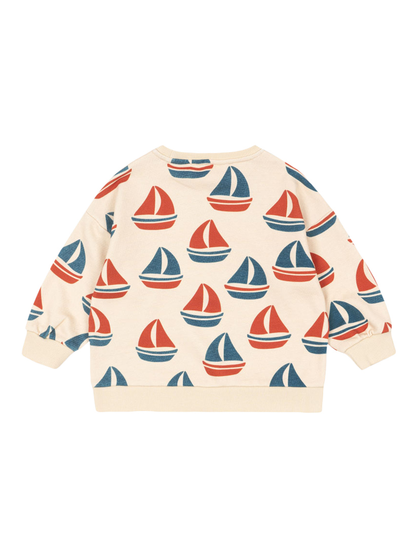 Konges Sløjd Kids' Loupy Boat Print Sweatshirt, Ahoy