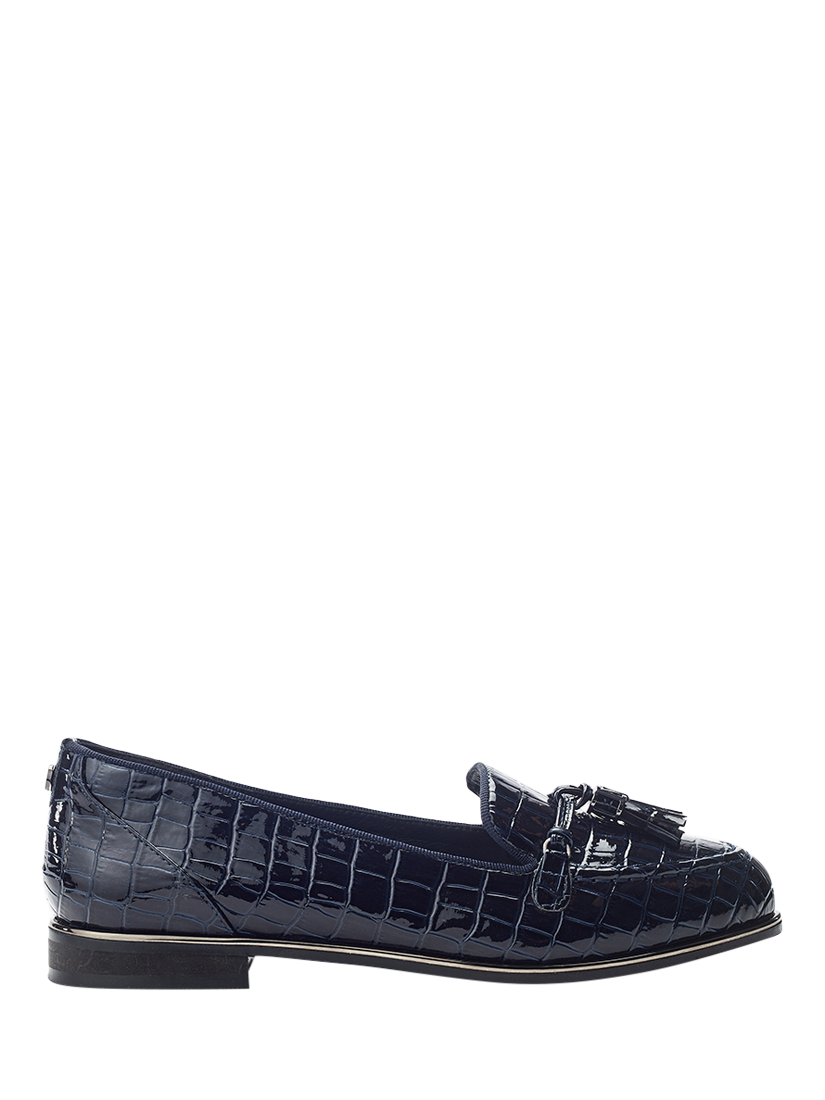 Moda in Pelle Eriinn Croc Effect Tassel Loafers, Navy