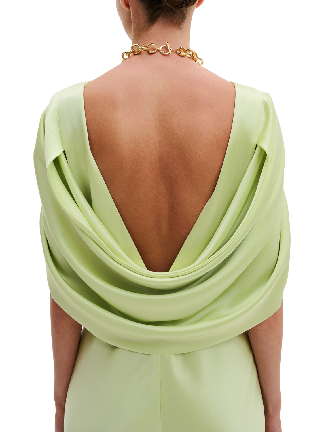 Malina Louise Drape Back Maxi Dress, Pistachio