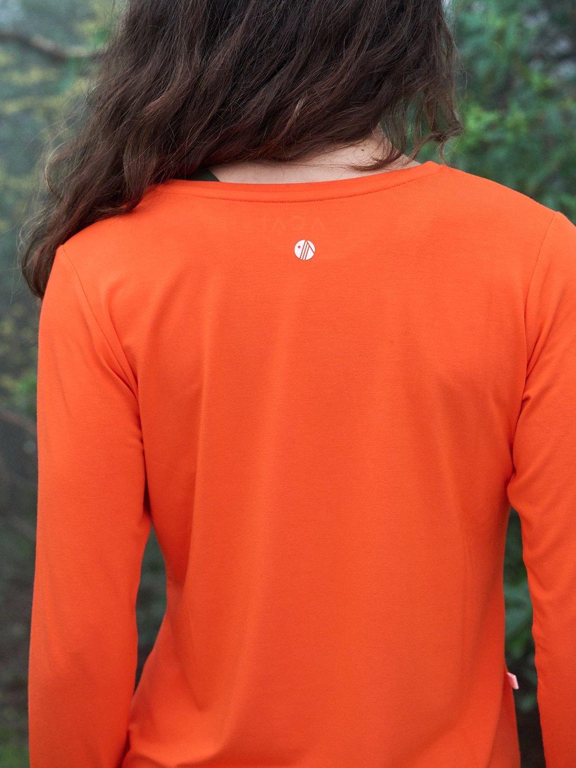 ACAI On The Go Bamboo Rich Long Sleeve Top, Mandarin