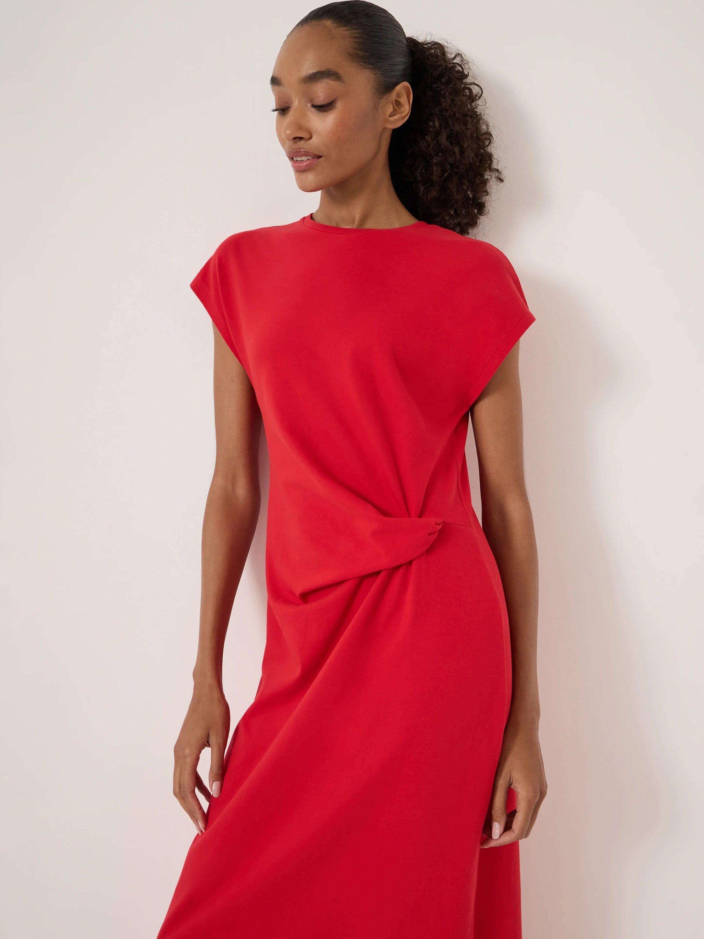 HUSH Athena Twist Detail Dress, True Red