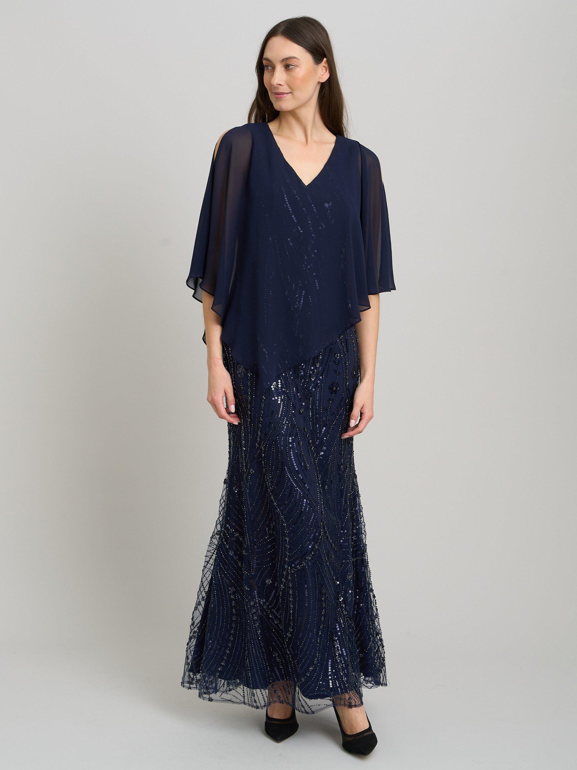 Gina Bacconi Leslie Embellished Maxi Dress, Navy