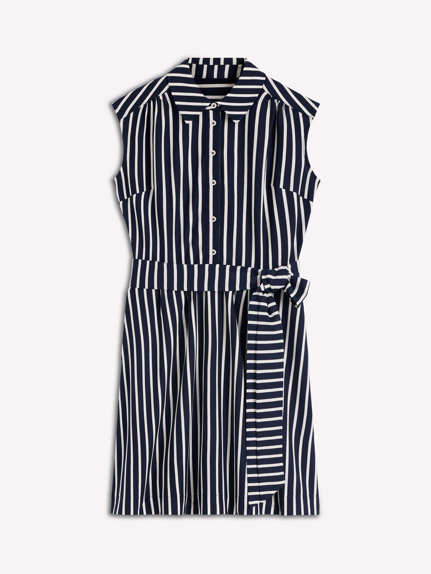Boden Honor Stripe Shirt Dress, Navy/White