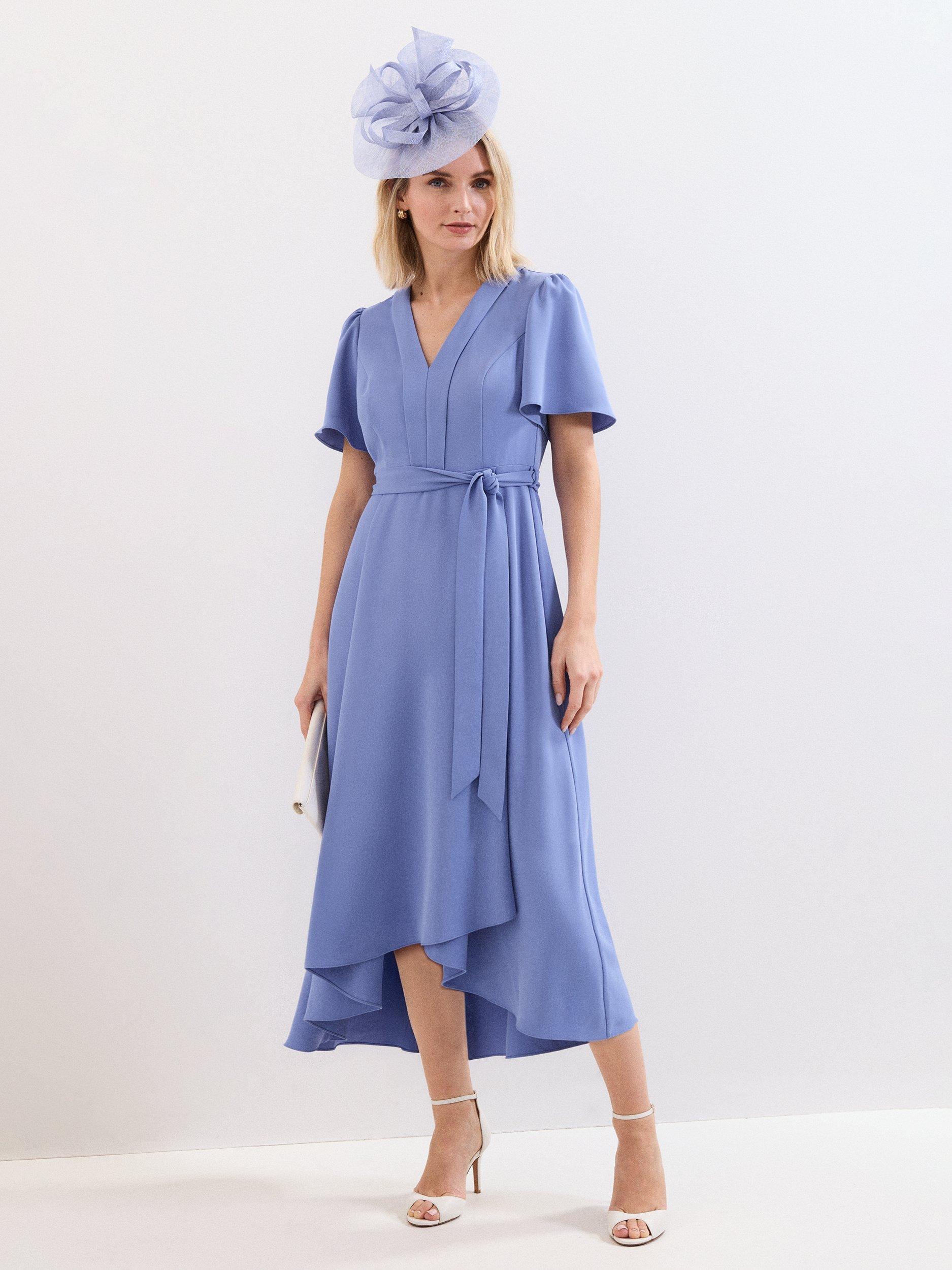 Phase Eight Jessica V-Neck Midi Dress, Blue