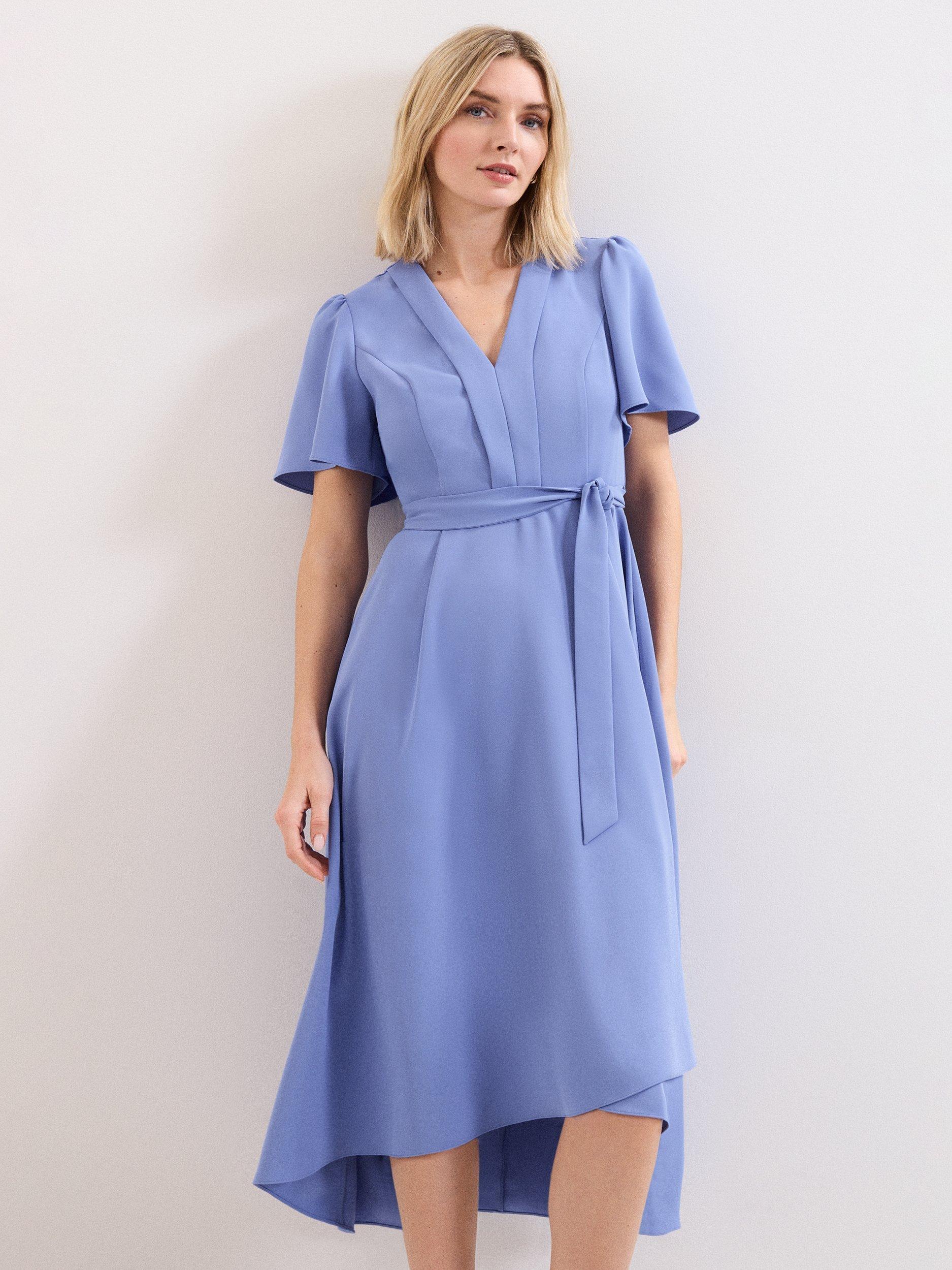 Phase Eight Jessica V-Neck Midi Dress, Blue