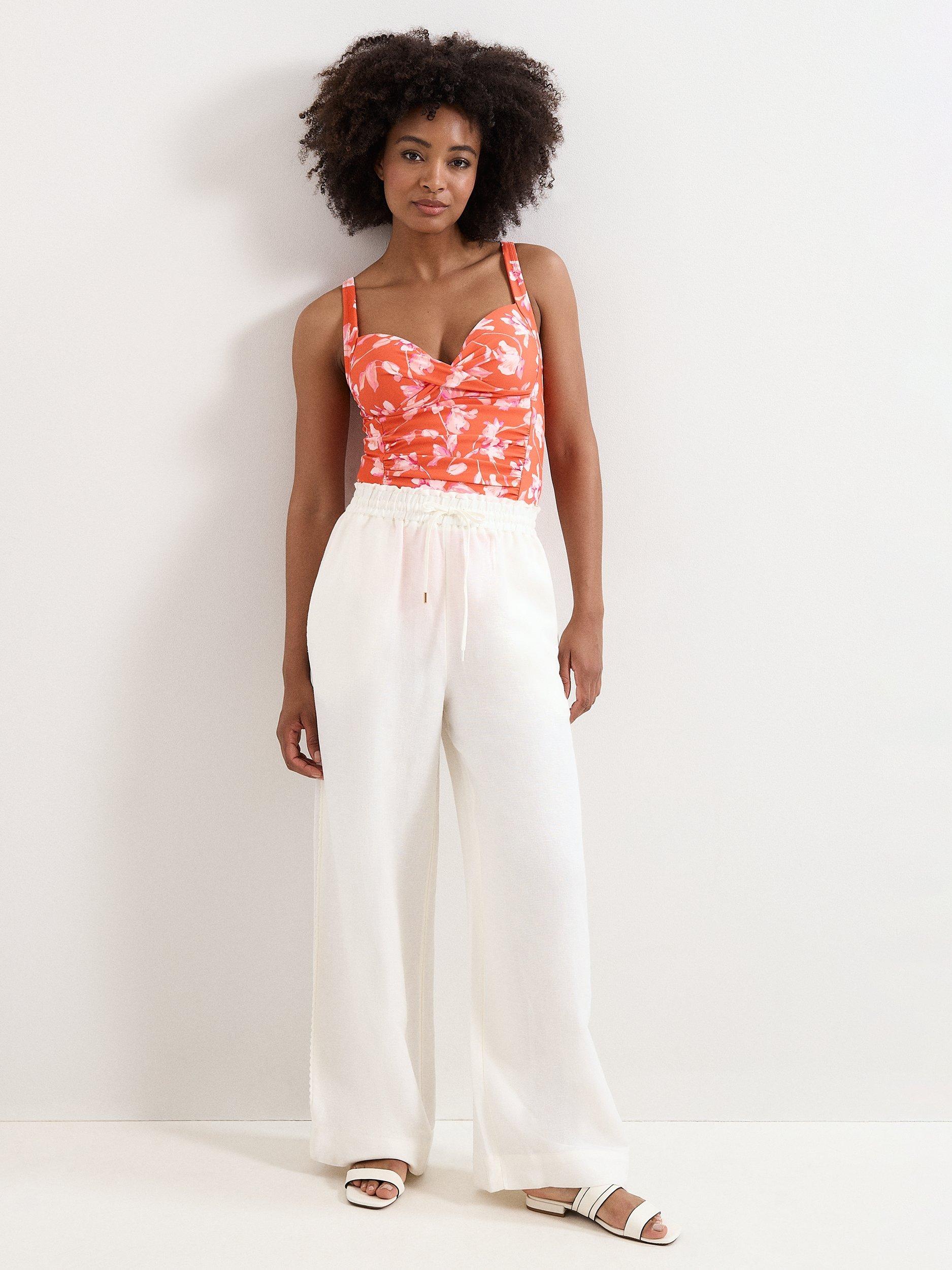 Phase Eight Bright Floral Print Tankini Top, Pink