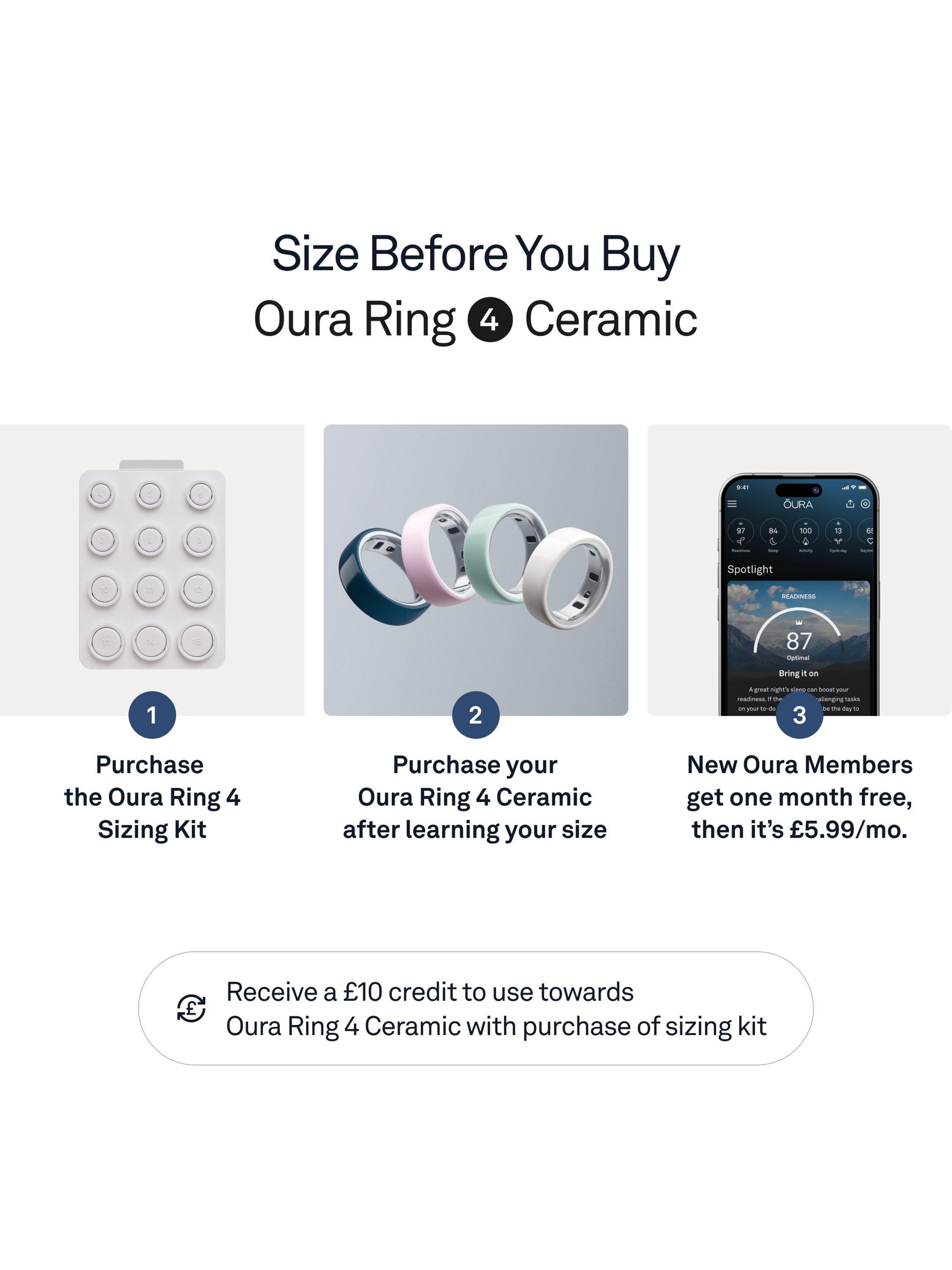 Oura Ring 4 Ceramic Health & Fitness Tracker Smart Ring, Tide