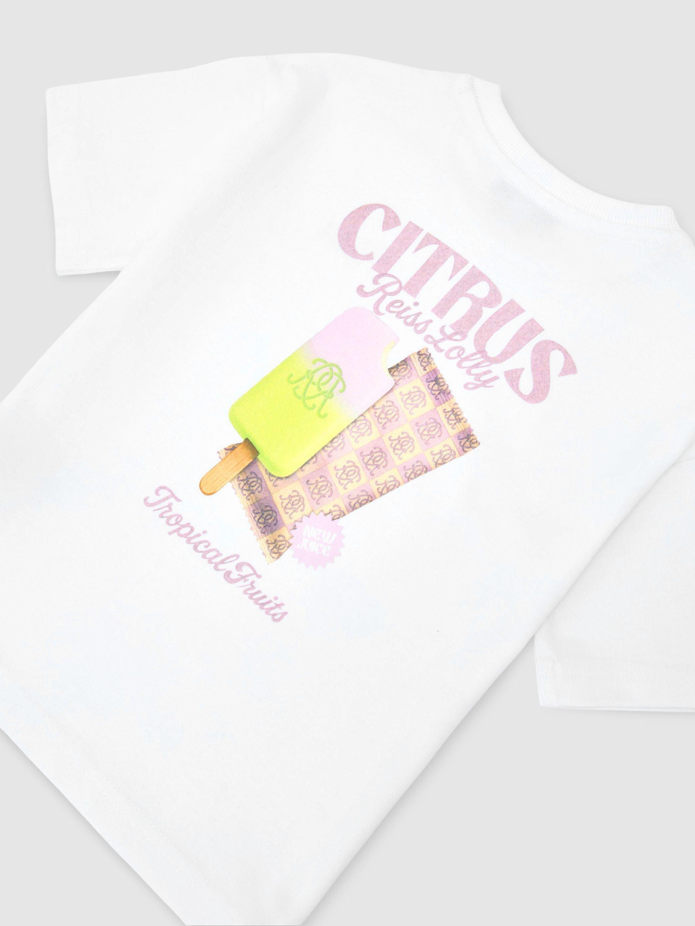 Reiss Kids' Ice Lolly-Print T-Shirt, Optic White