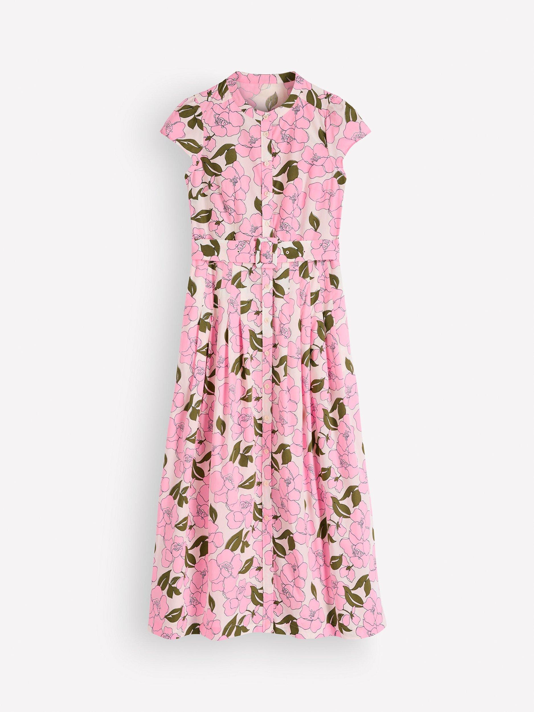 Boden Arabella Floral Midi Dress, Pink/Multi, 8
