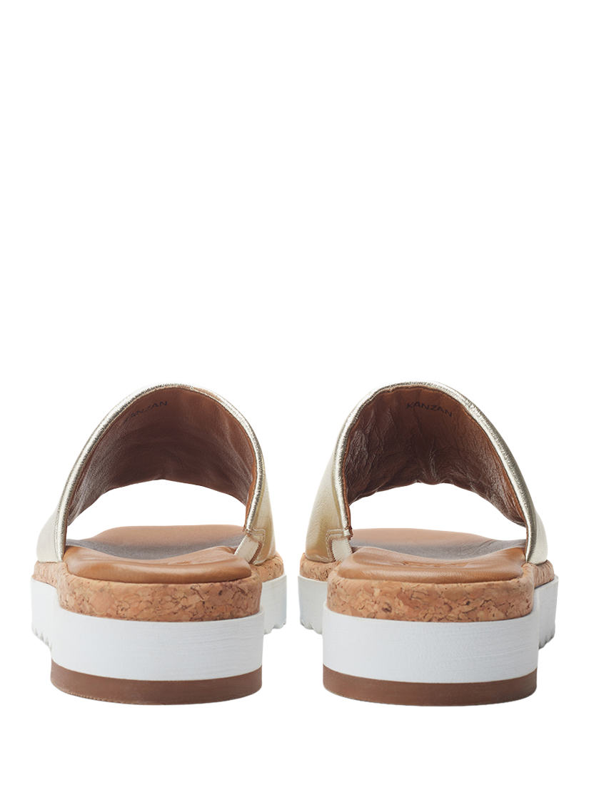 Moda in Pelle Kanzan Leather Mule Sandals, Gold, 5