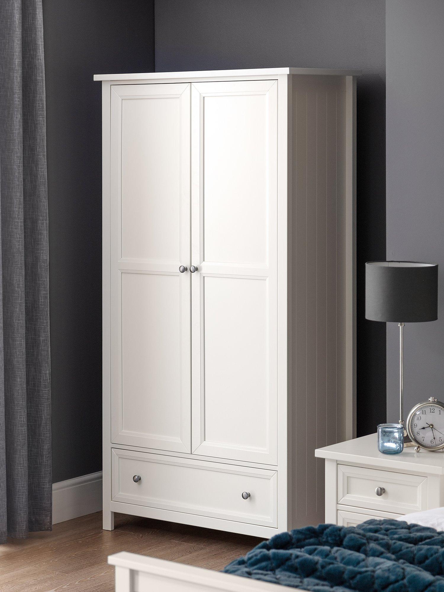 Julian Bowen Maine Double Wardrobe with 1 Drawer White