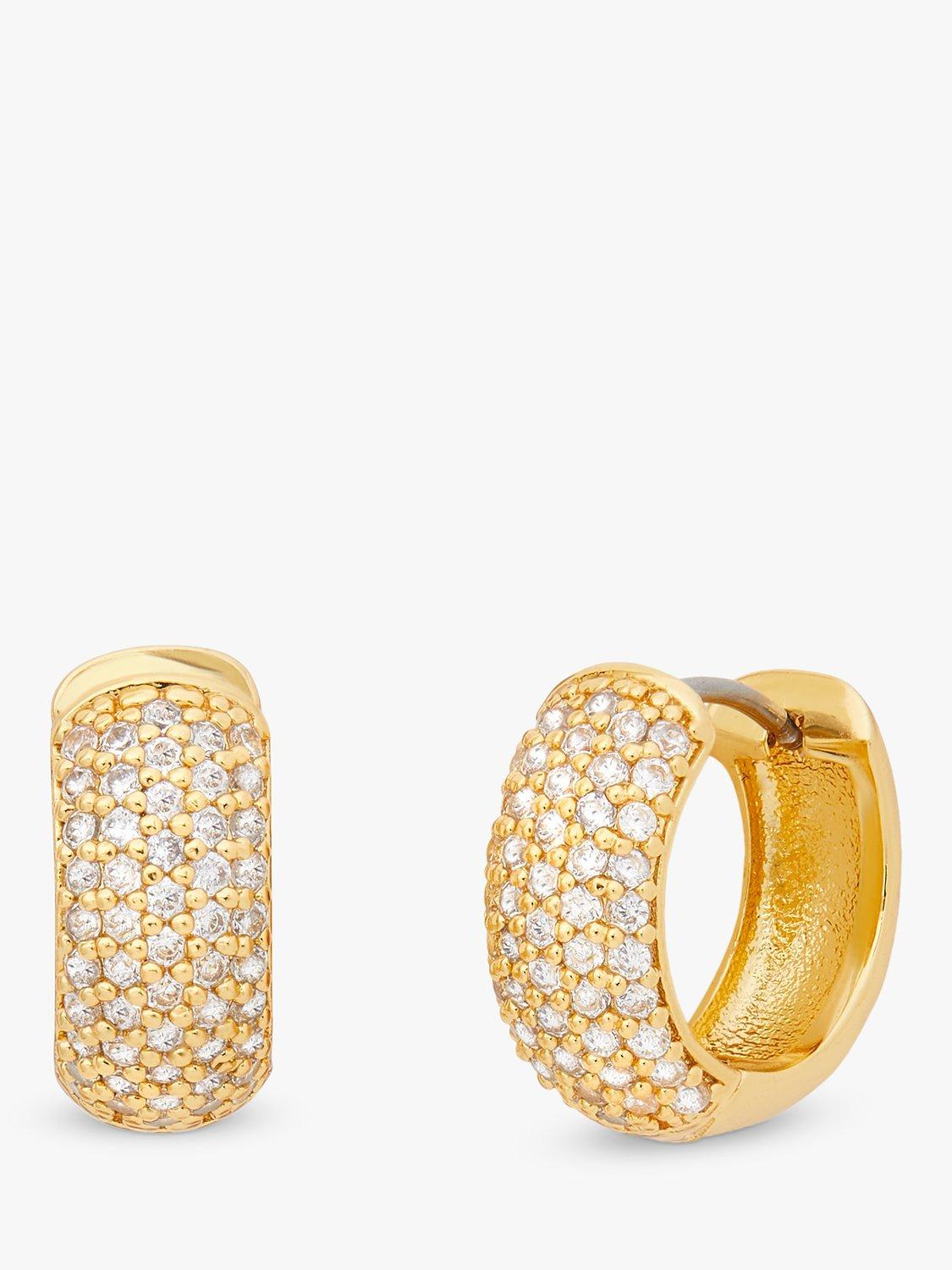 kate spade new york Crystal Stone Pave Wide Hoop Earrings Gold
