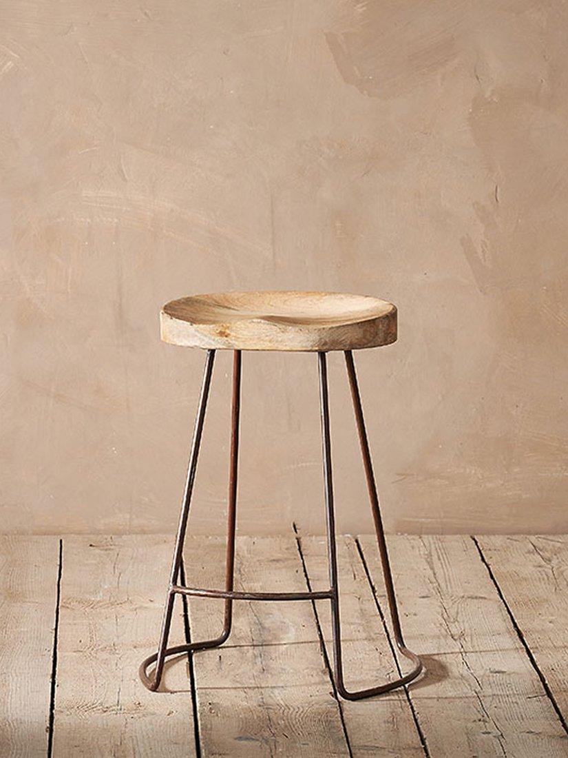 Nkuku Loko Mango Wood Short Stool Natural Rust