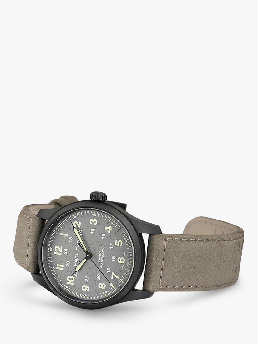 Hamilton H70215880 Men's Khaki Field Titanium Automatic Leather Strap ...