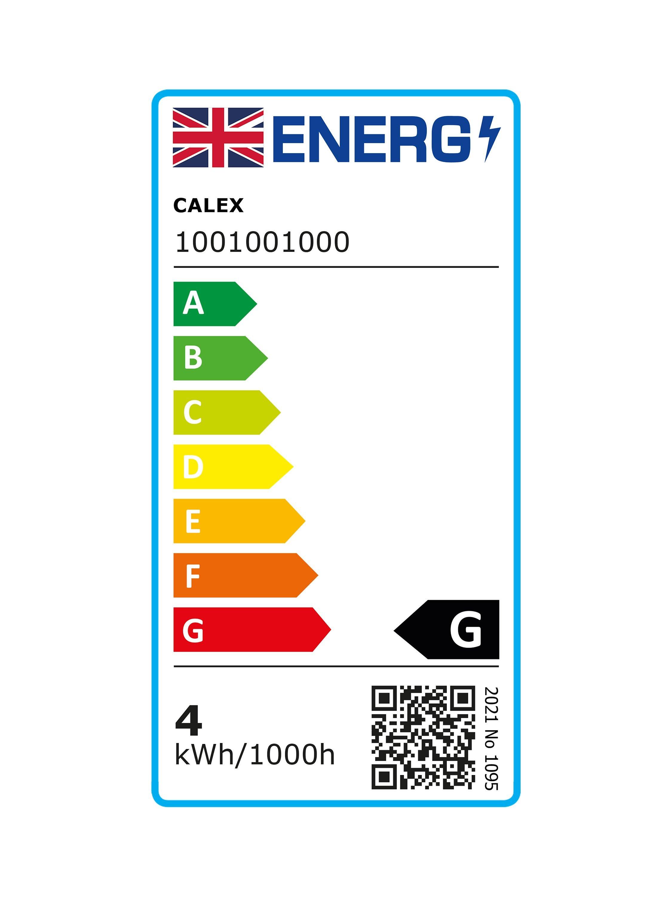 Calex 3.8W ES LED Curly Filament Dimmable G125 Globe Bulb, Gold
