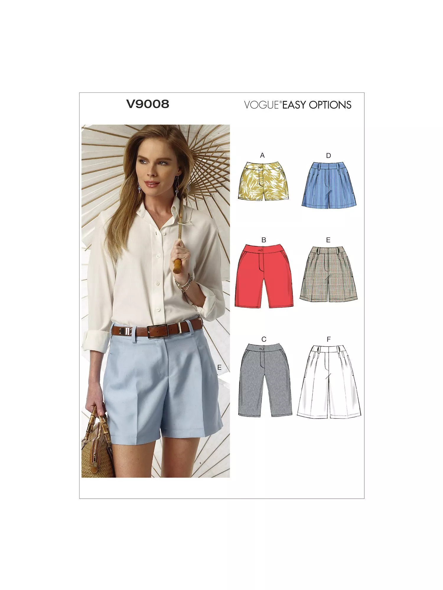 Vogue Misses' Shorts Sewing Pattern, V9008