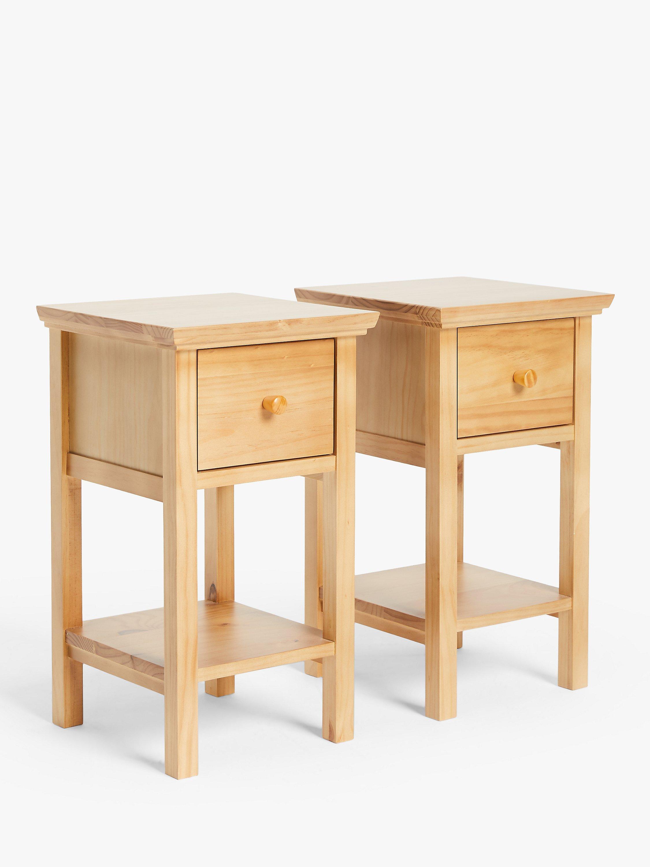 John Lewis ANYDAY Wilton Bedside Tables Set of 2 Natural
