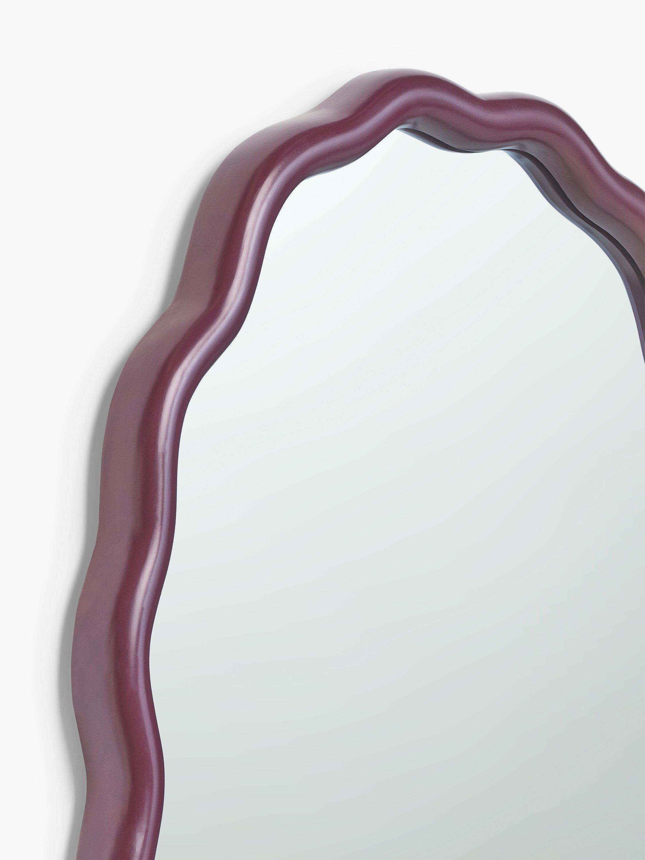John Lewis Wiggle Oval Wall Mirror, 73 x 55.5cm, Damson