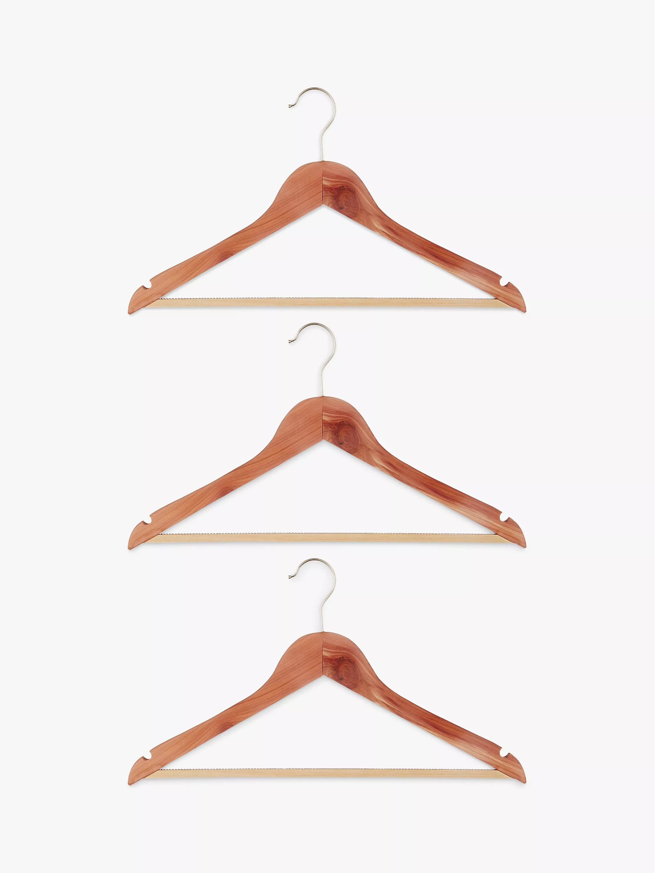 John Lewis Clothes Hangers FSC Cedar Pack of 3 Natural