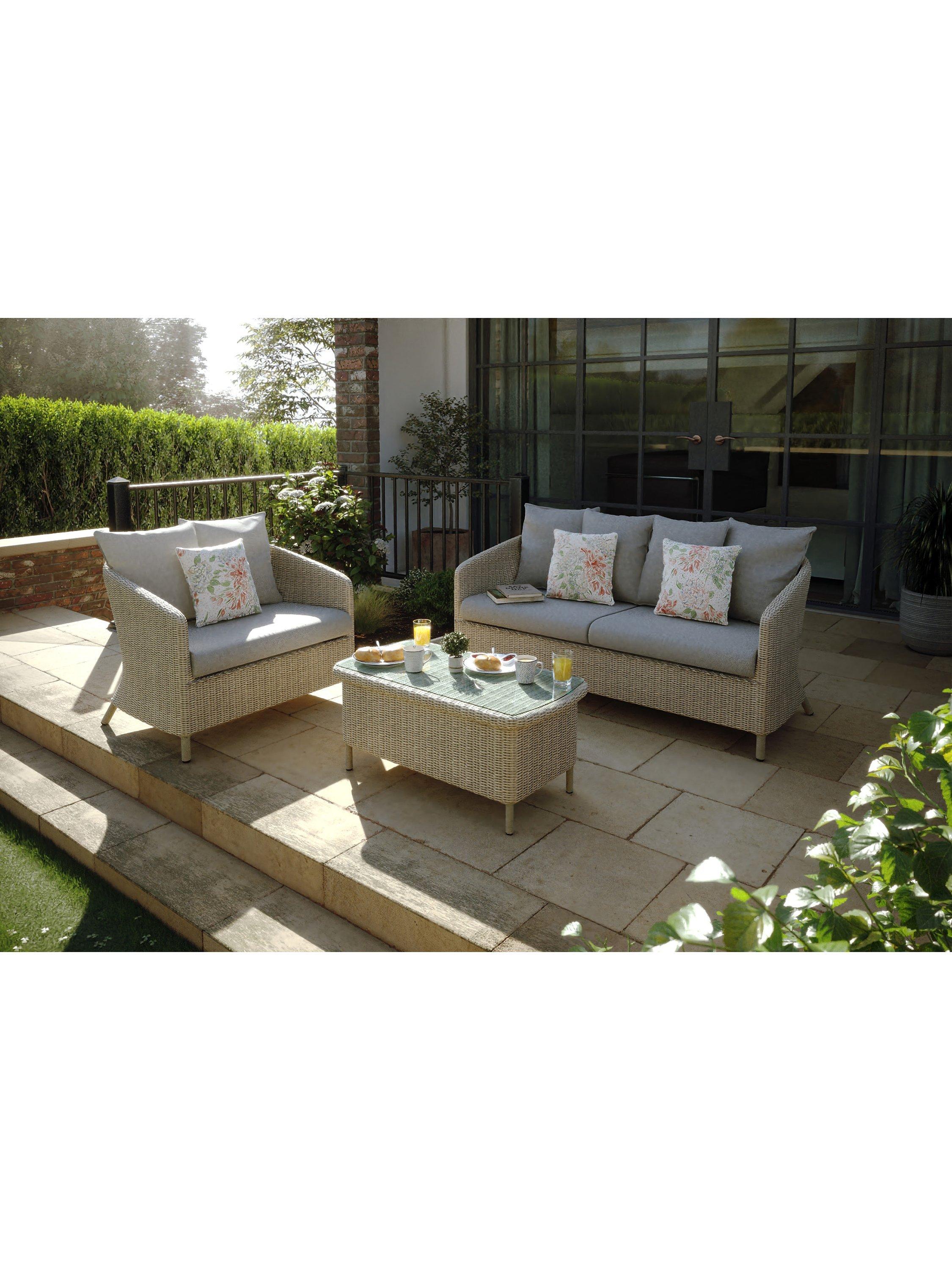 Laura Ashley Arley 3 Seater Garden Lounge Set Dove Grey