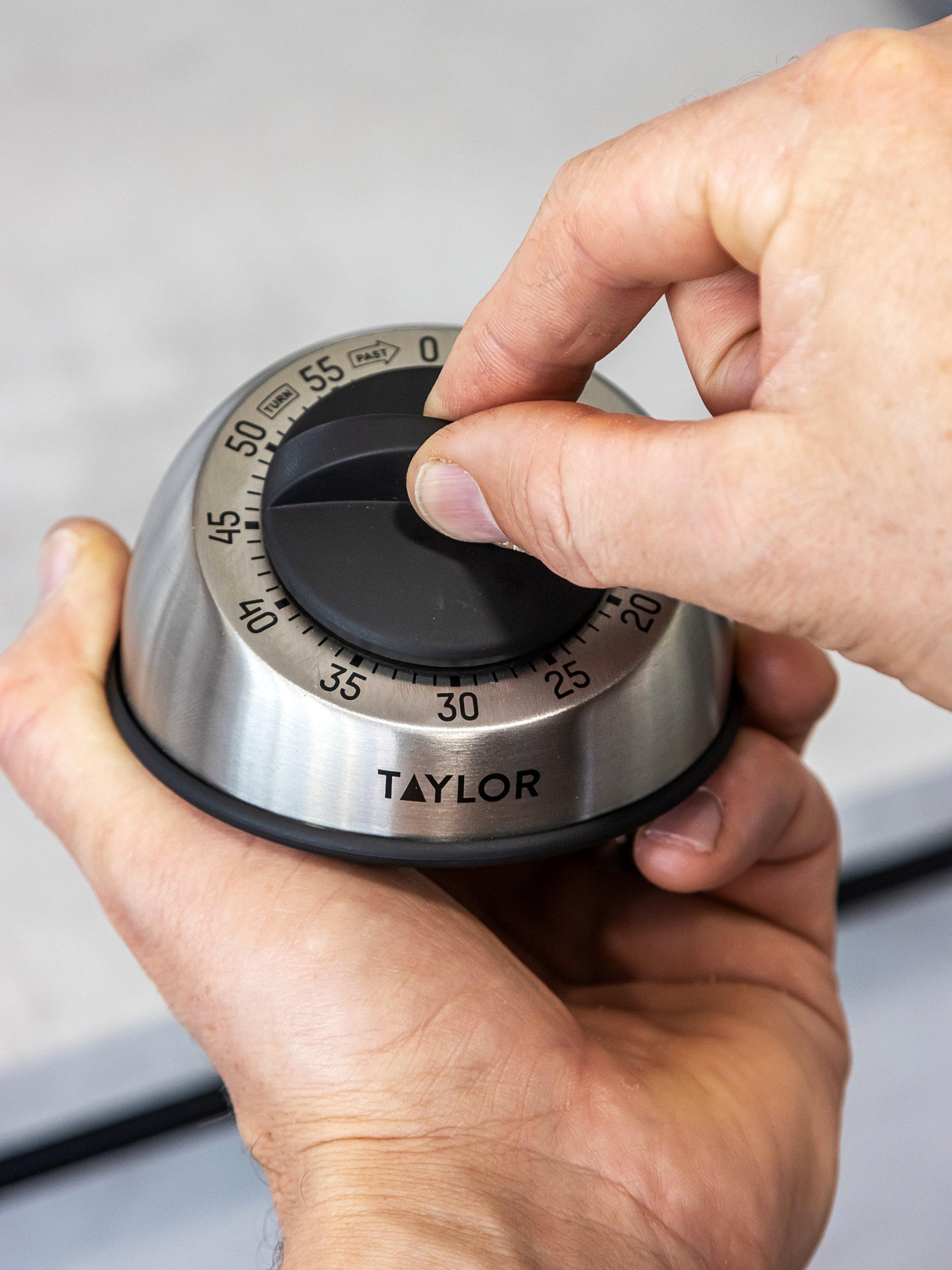 Taylor Pro Stainless Steel 60 Minute Dial Classic Wind-Up Kitchen Timer